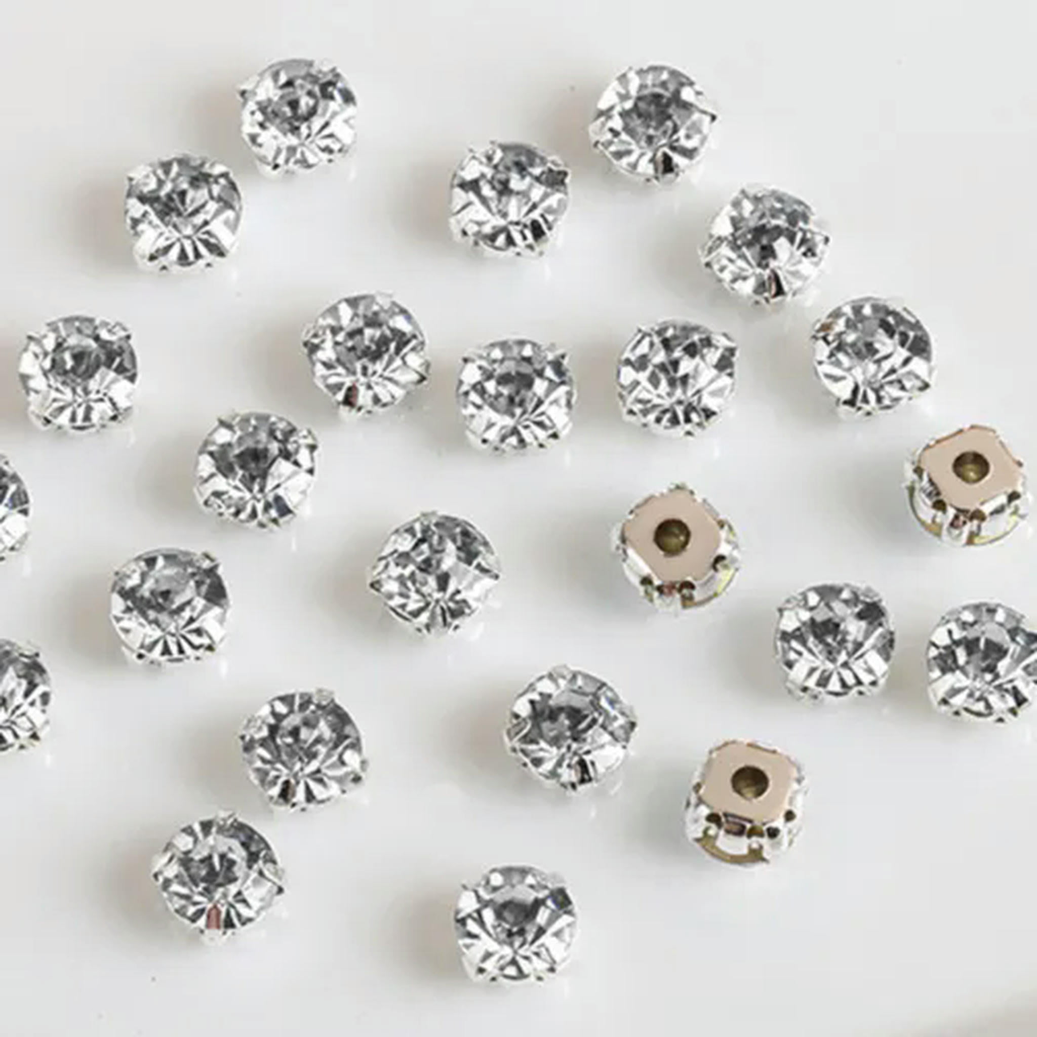 U8MO 50 pcs Crystal Glass Rose Montees Rhinestone 8mm Sew on Bead ...