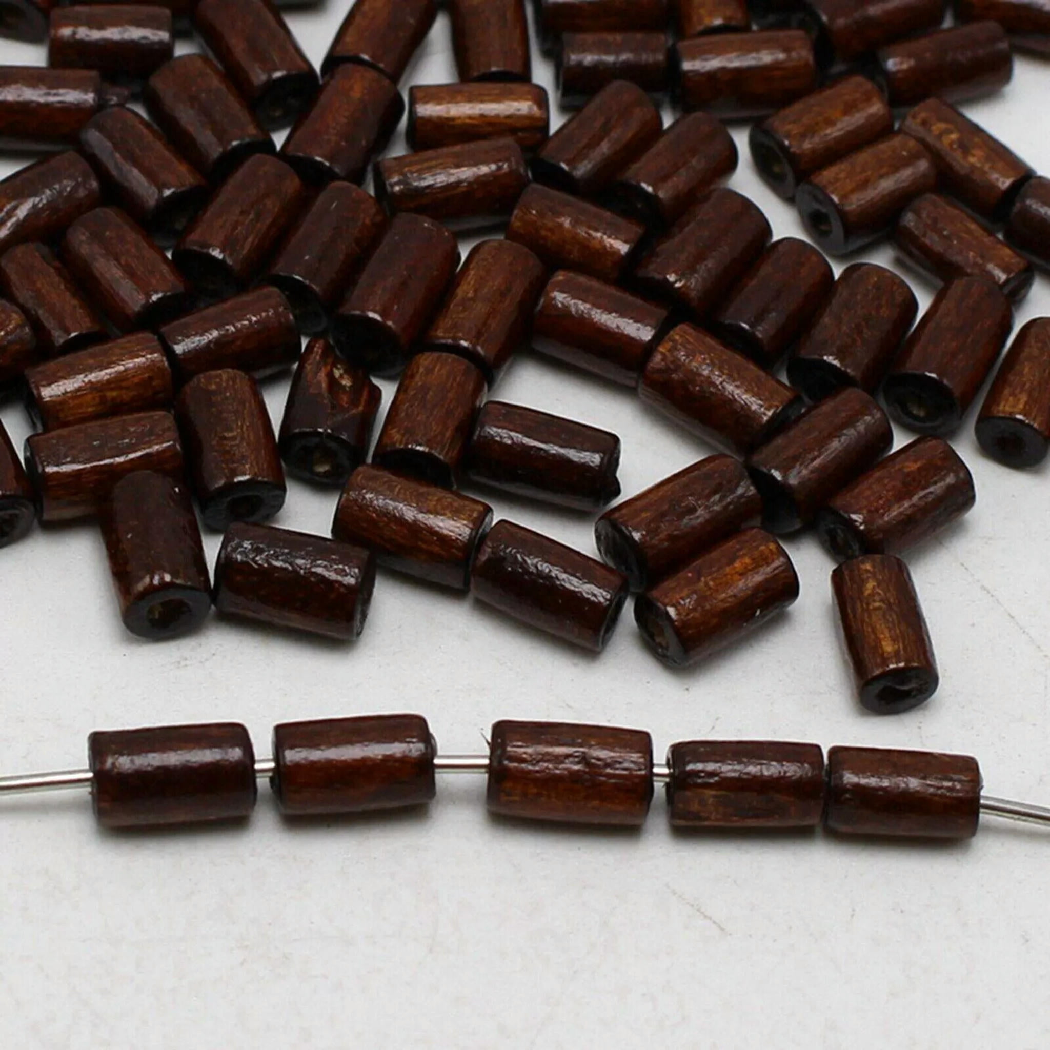 U8MO 500 Brown Wood Column Tube Beads 5X8mm~Wooden Spacer - Walmart.com