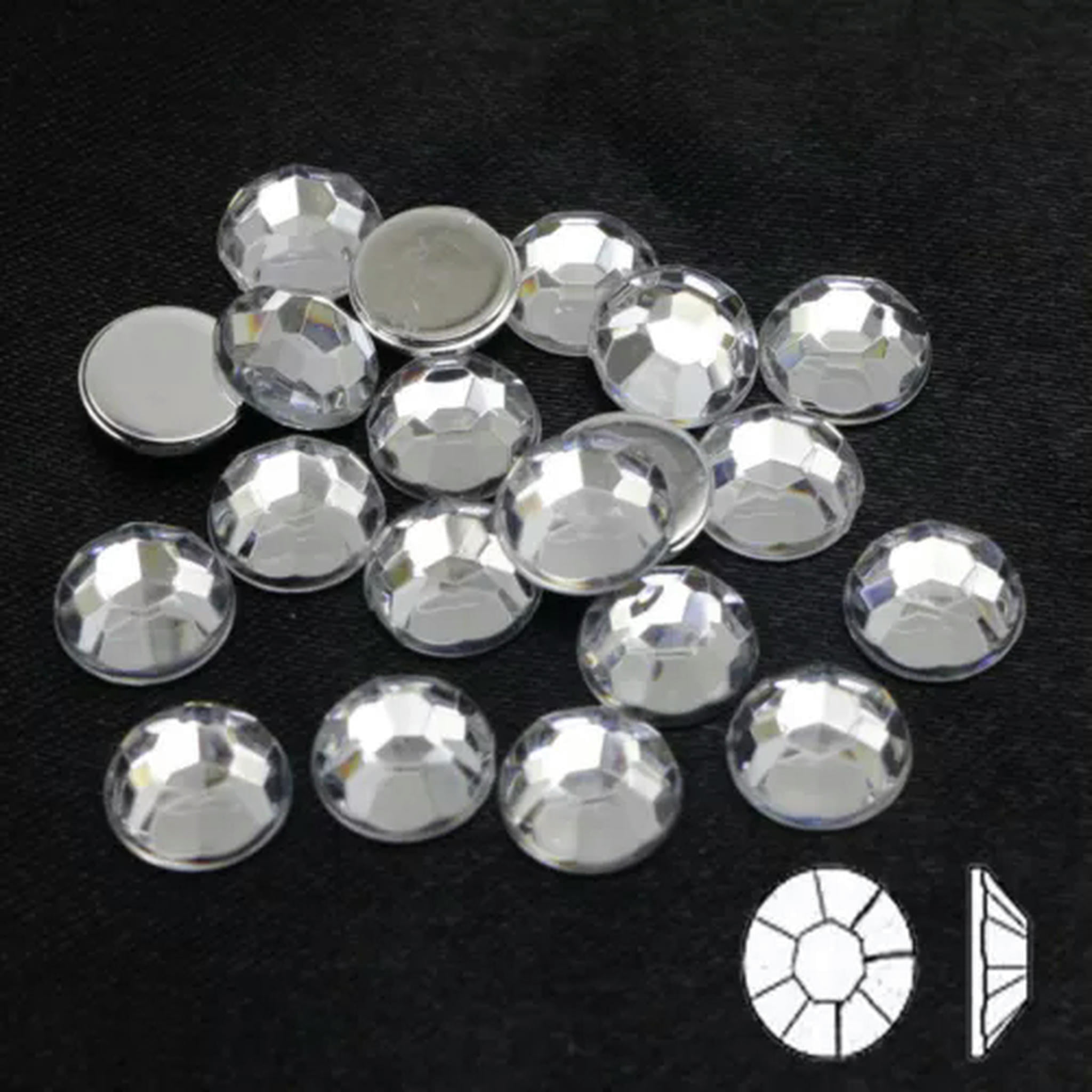 U8MO 5000 Flatback Acrylic Round Rhinestone Gems 6mm(1/4") NO Hole ...