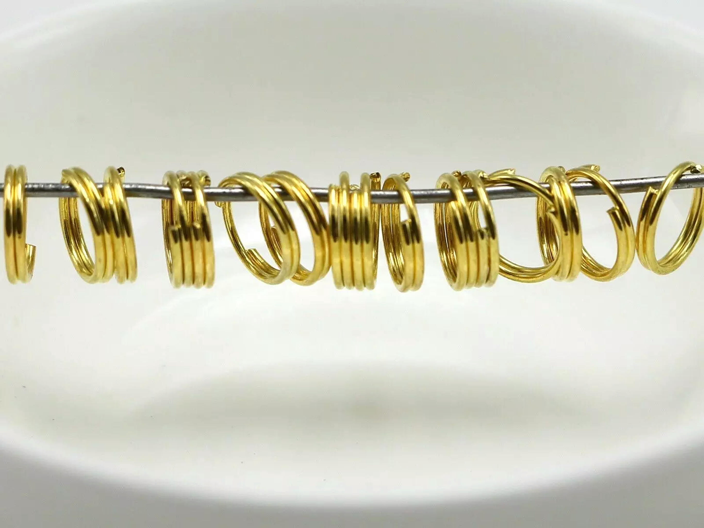 U8MO 500 Golden Double Loop Split Open Jump Rings 8mm Connector Craft ...