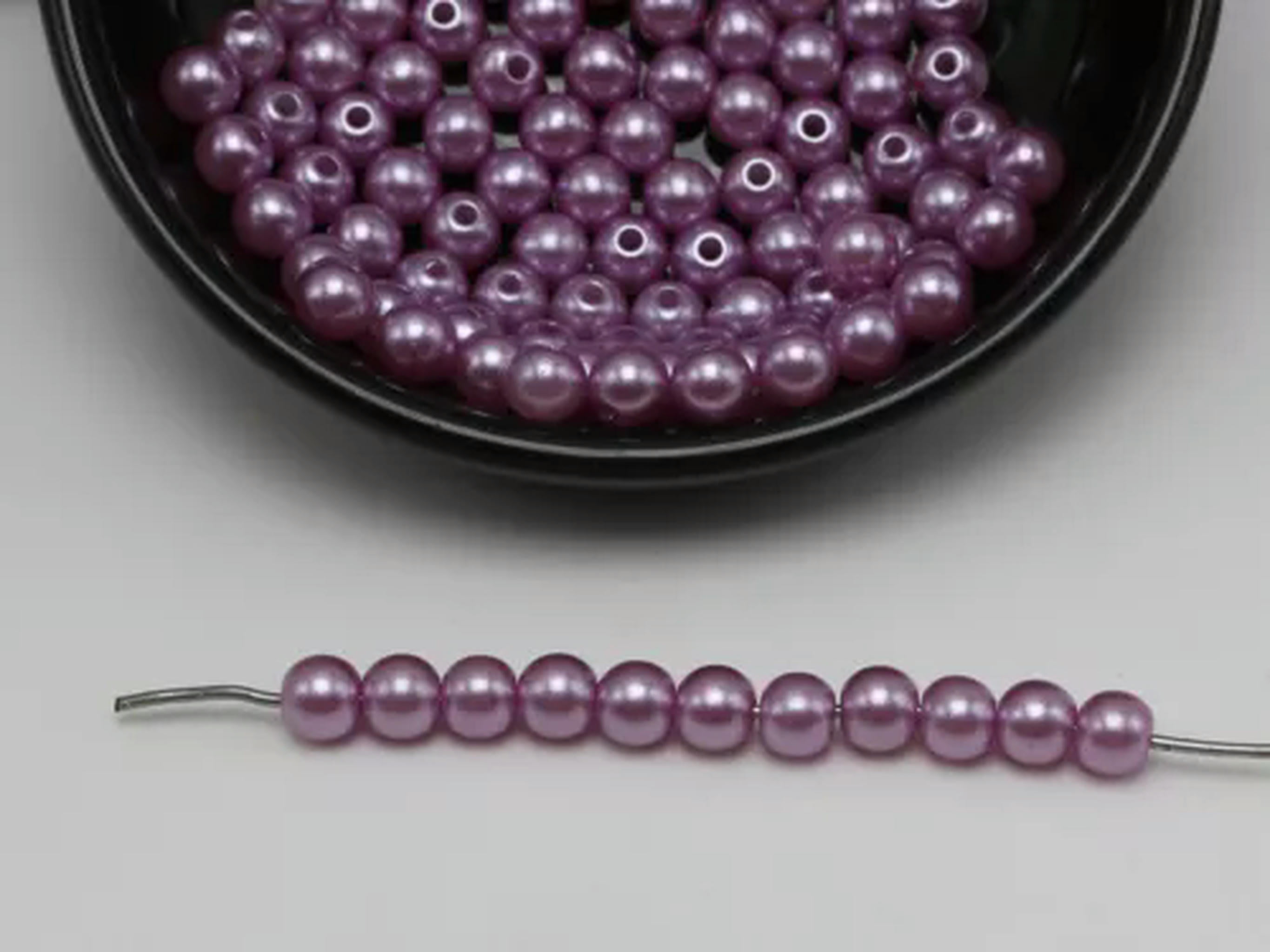 U8MO 500 Pcs 6mm Plastic Faux Pearl Round Beads Imitation Pearl Color ...