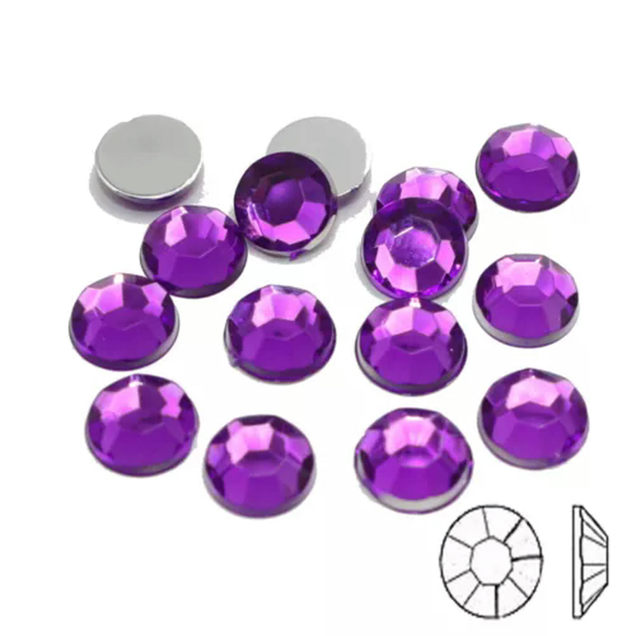 U8MO 5000 Flatback Acrylic Round Rhinestone Gems 6mm(1/4") NO Hole ...