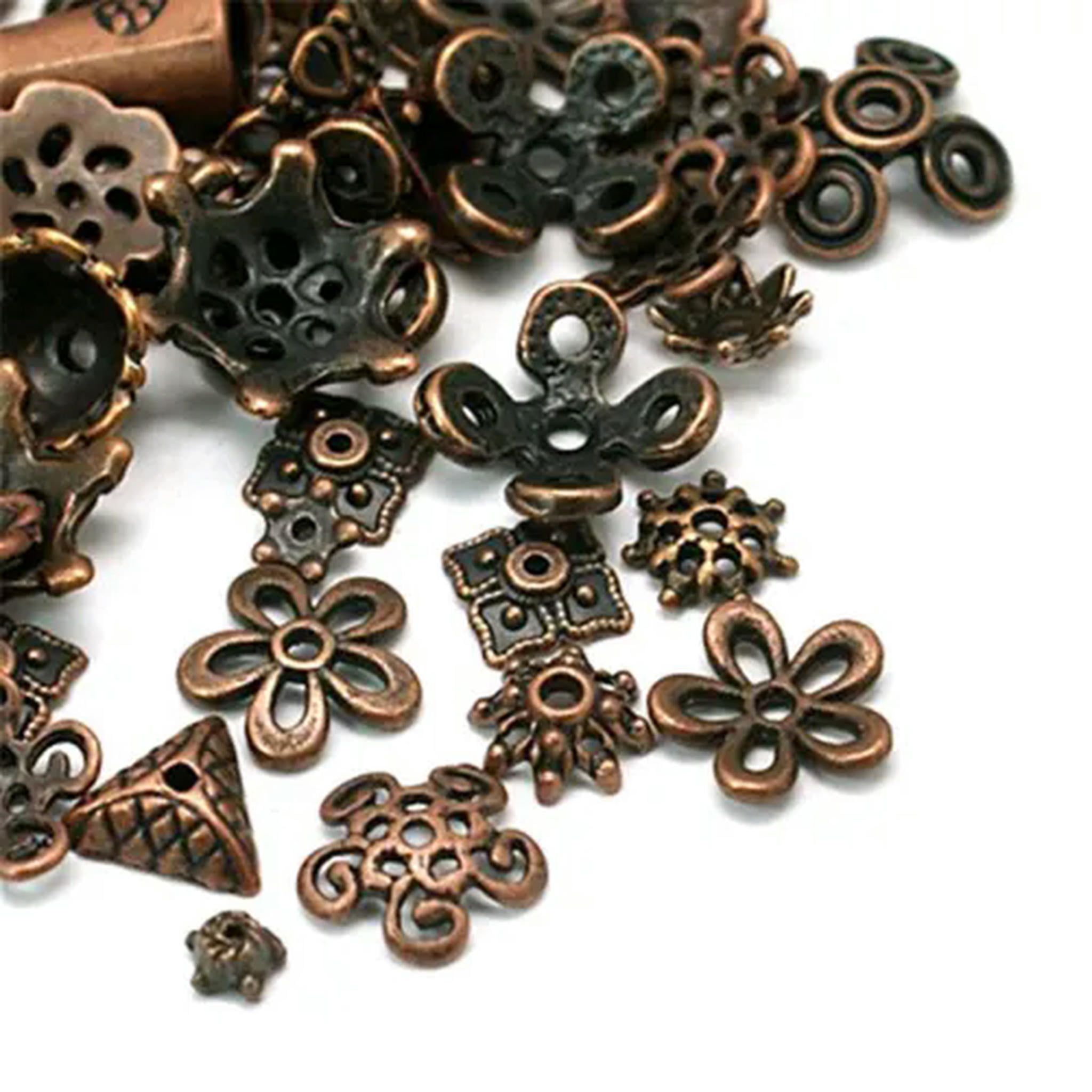 U8MO 500g Assorted Tibetan Alloy Bead Caps Antique Jewelry Findings 8 ...