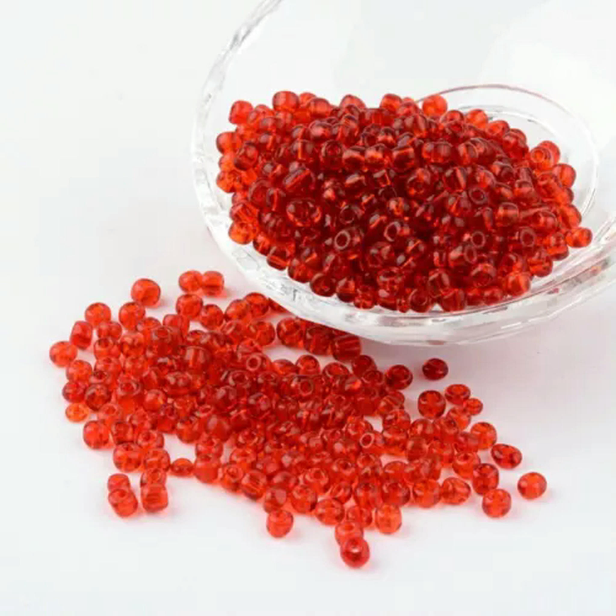U8MO 50g Solid Color Glass Tiny Beads Round Transparent Loose Bead ...