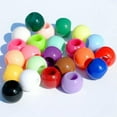 U8MO 50pcs 10mm Round Opaque Acrylic Plastic Big Hole Loose Beads for ...