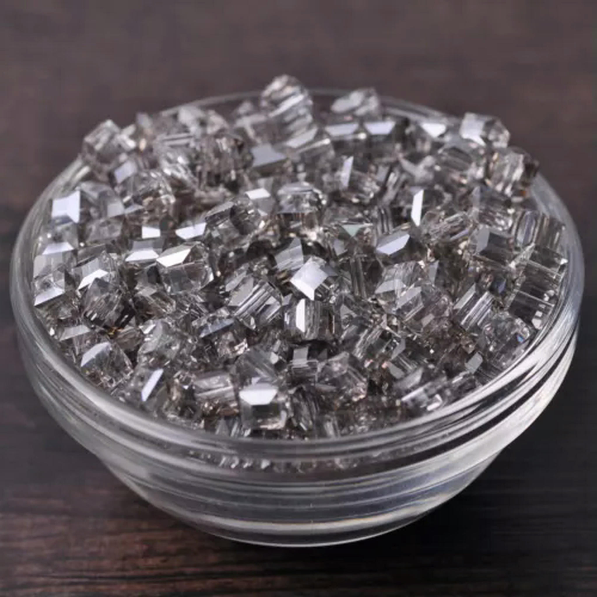 U8MO 50pcs 6mm Cube Faceted Cut Crystal Glass Loose Beads Lot for ...
