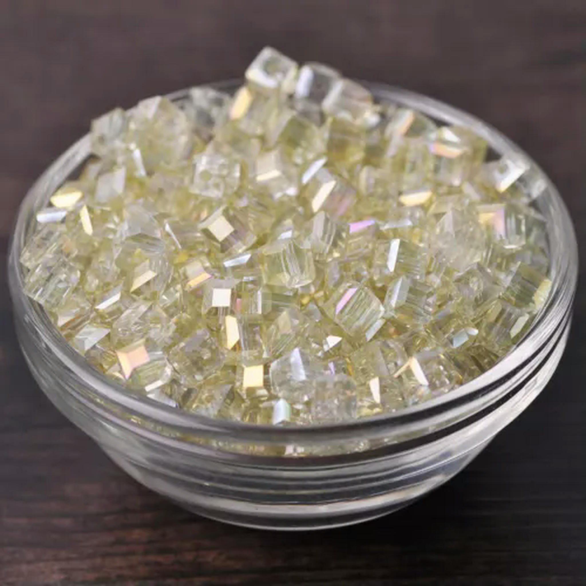 U8MO 50pcs 6mm Cube Faceted Cut Crystal Glass Loose Beads Lot for ...