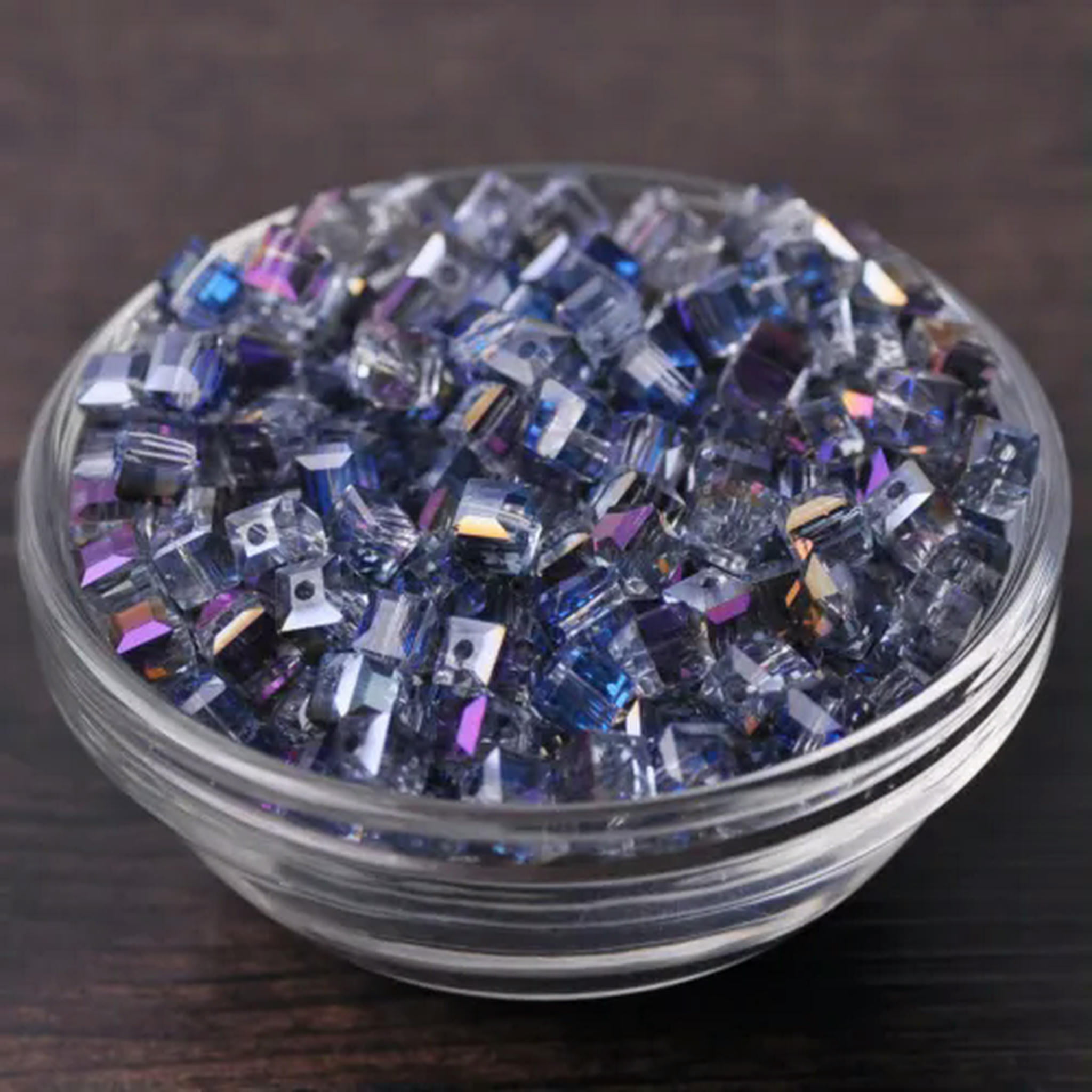 U8MO 50pcs 6mm Cube Faceted Cut Crystal Glass Loose Beads Lot for ...