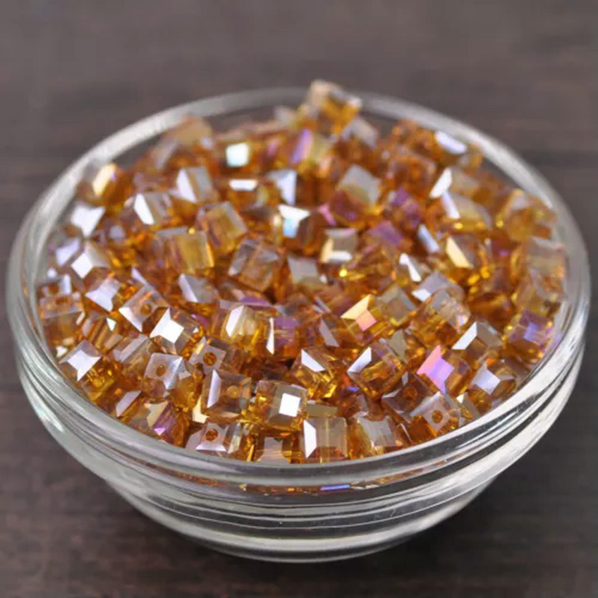 U8MO 50pcs 6mm Cube Faceted Cut Crystal Glass Loose Beads Lot for ...