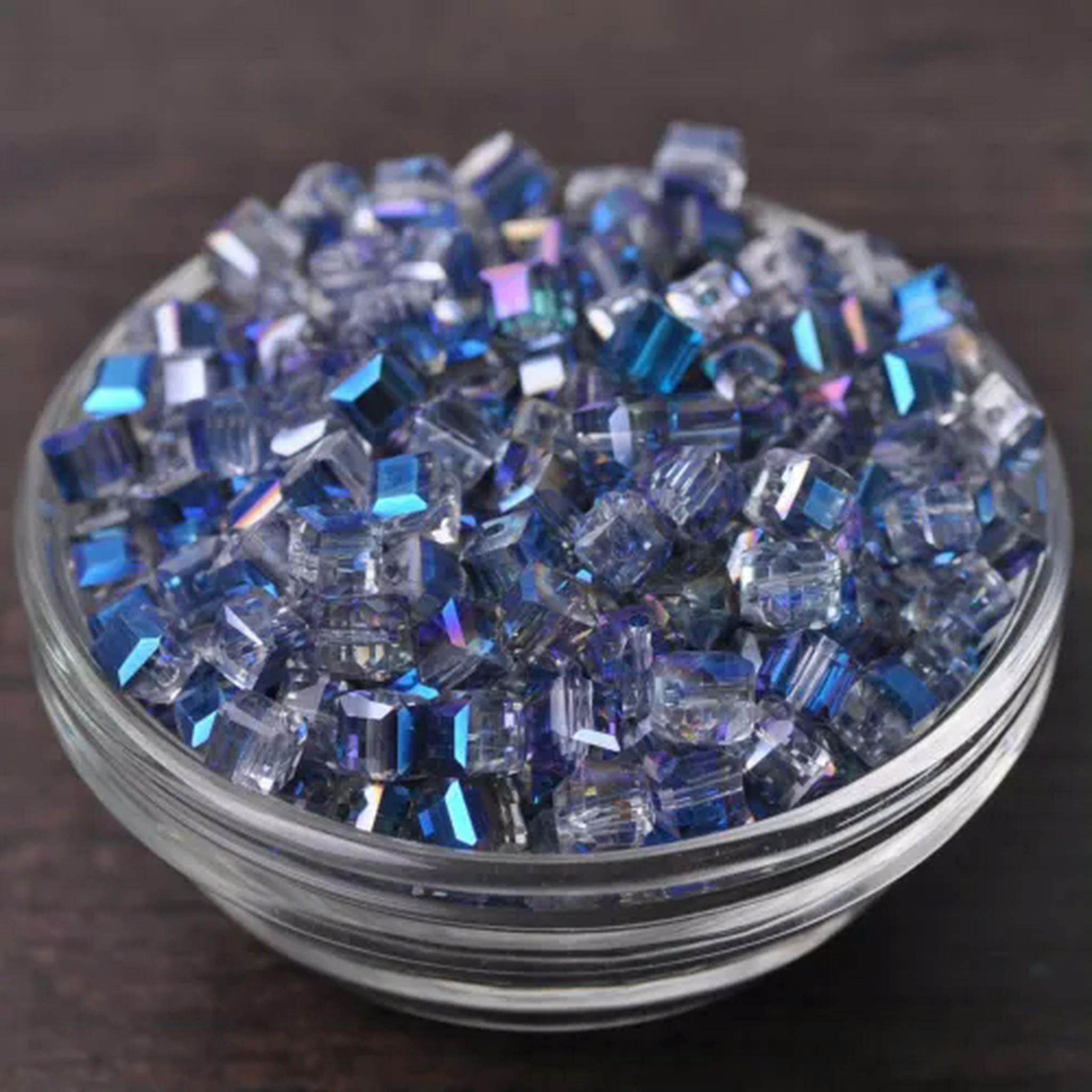 U8MO 50pcs 6mm Cube Faceted Cut Crystal Glass Loose Beads Lot for ...