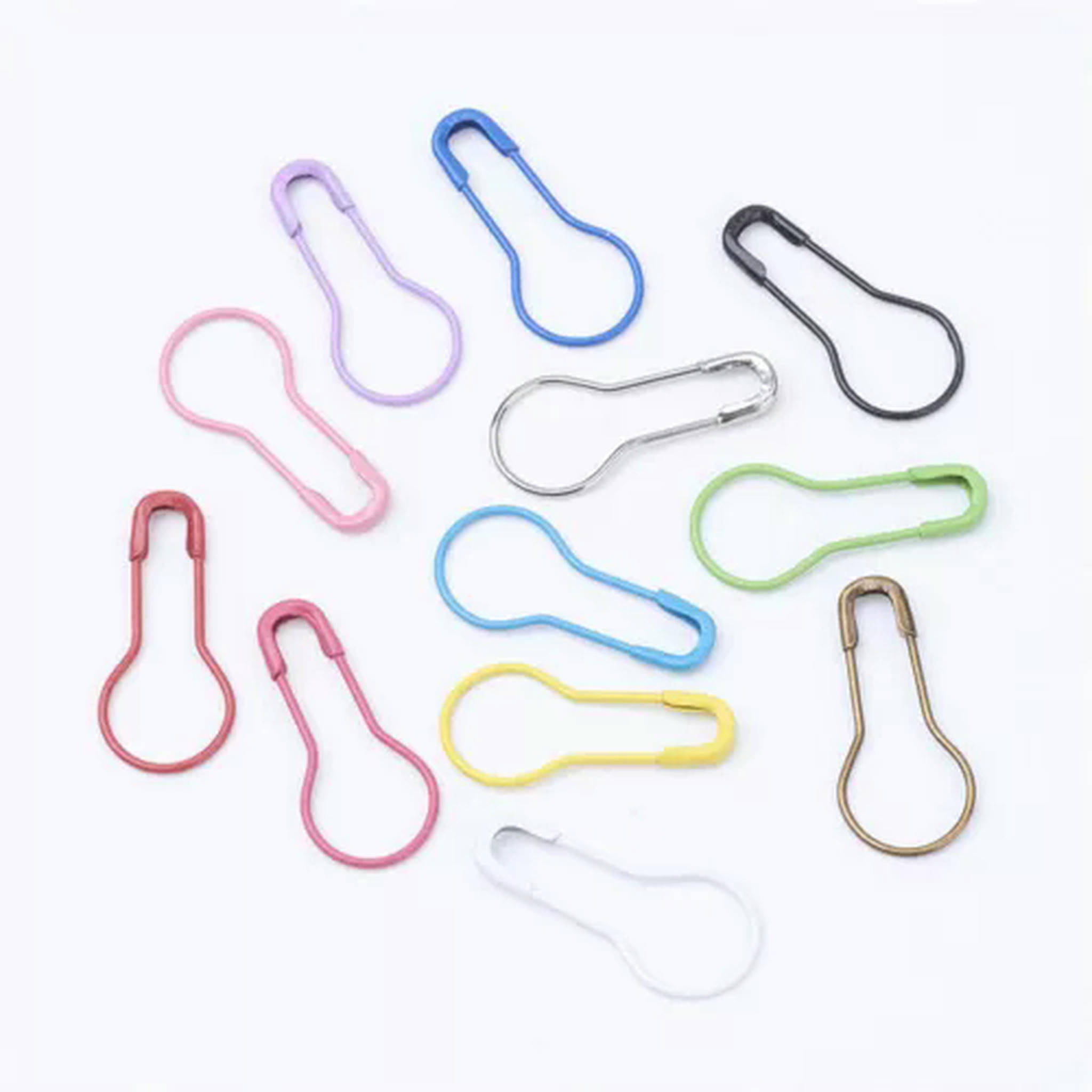 U8MO 50pcs Colorful Iron Calabash Pins Knitting Stitch Marker Safety ...