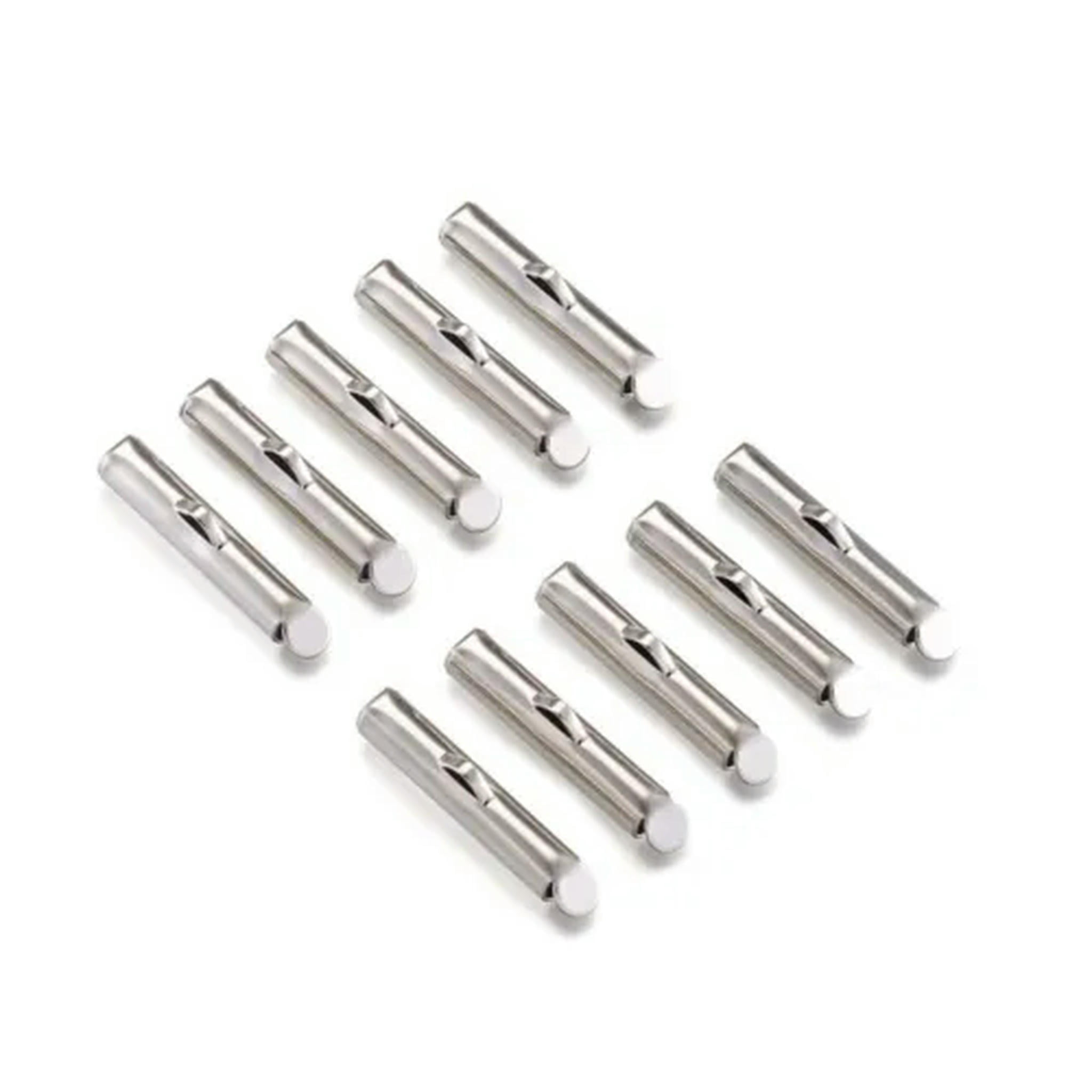 U8MO 50pcs Iron Slide On End Clasps Tube Sliders End Caps Platinum ...