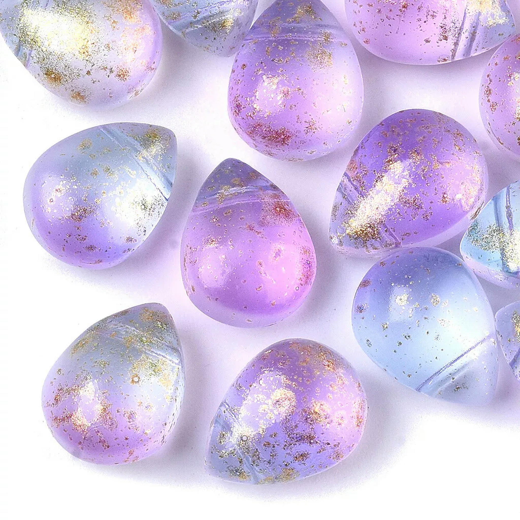 U8MO 50pcs Two Tone Transparent Spray Painted Glass Teardrop Beads ...