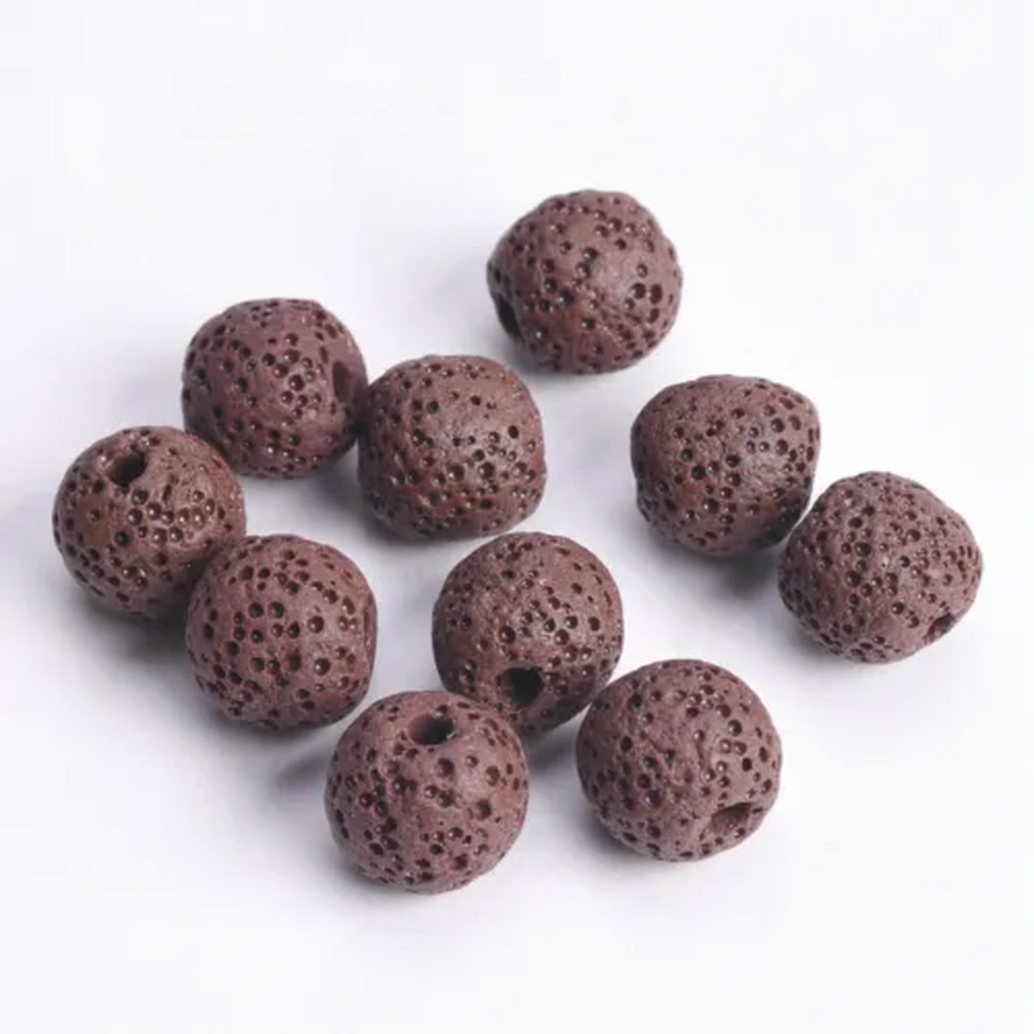 U8MO 6/8/10/12/14/16mm Volcano Lava Stone Round Loose Spacer Beads ...