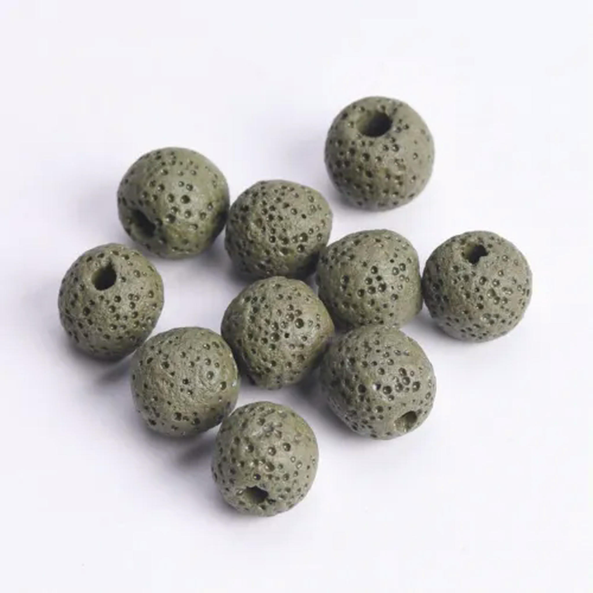 U8MO 6/8/10/12/14/16mm Volcano Lava Stone Round Loose Spacer Beads ...