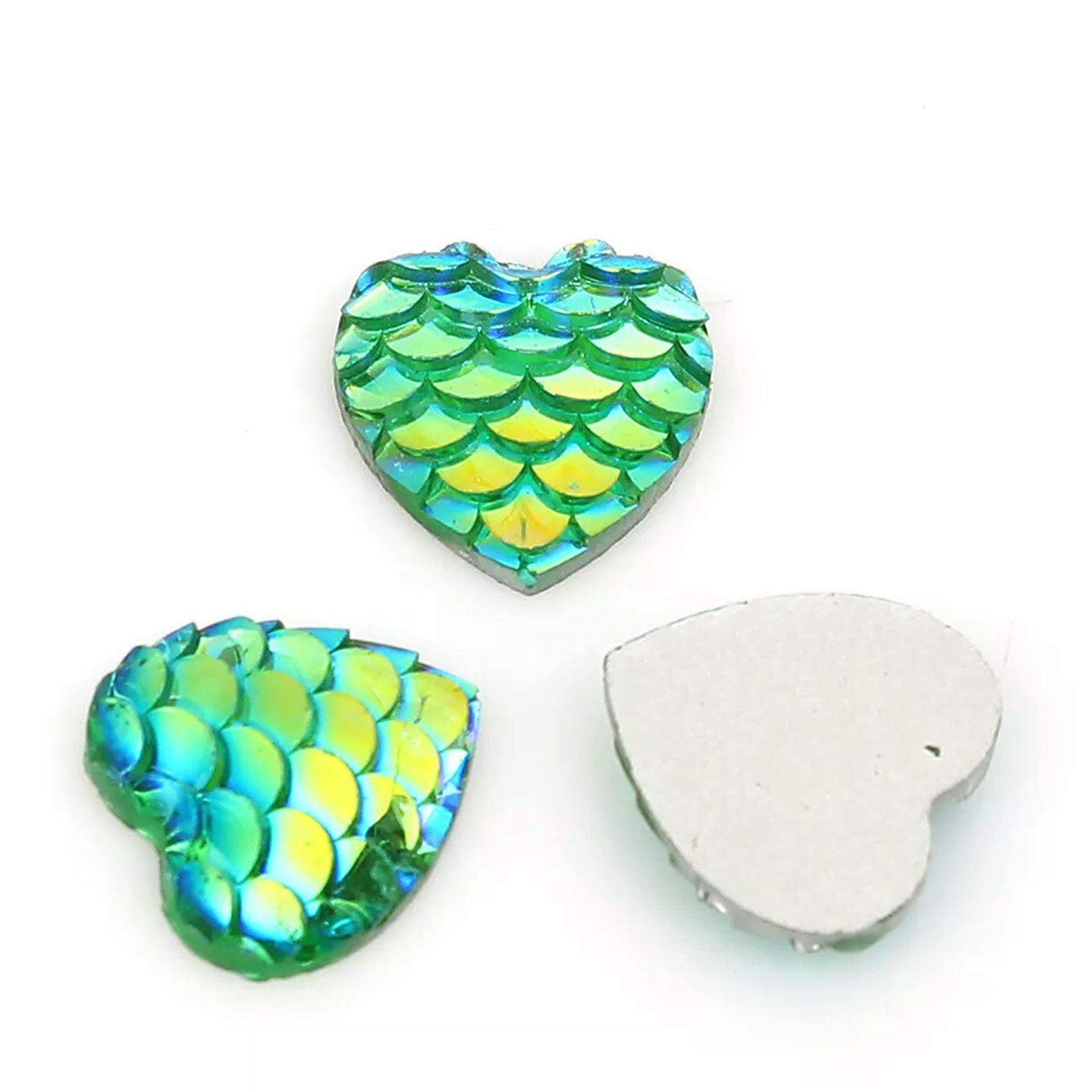 U8MO 6 Mermaid Scale Cabochons 12mm Flatbacks Domed Dragon Scale Fairy ...