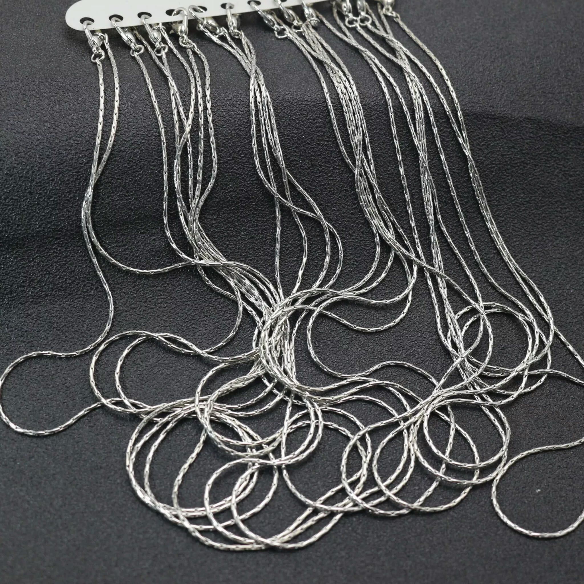 U8MO 6 Silver Tone Link Snake Chain Necklace 1.2mm 16" Lobster Clasp ...