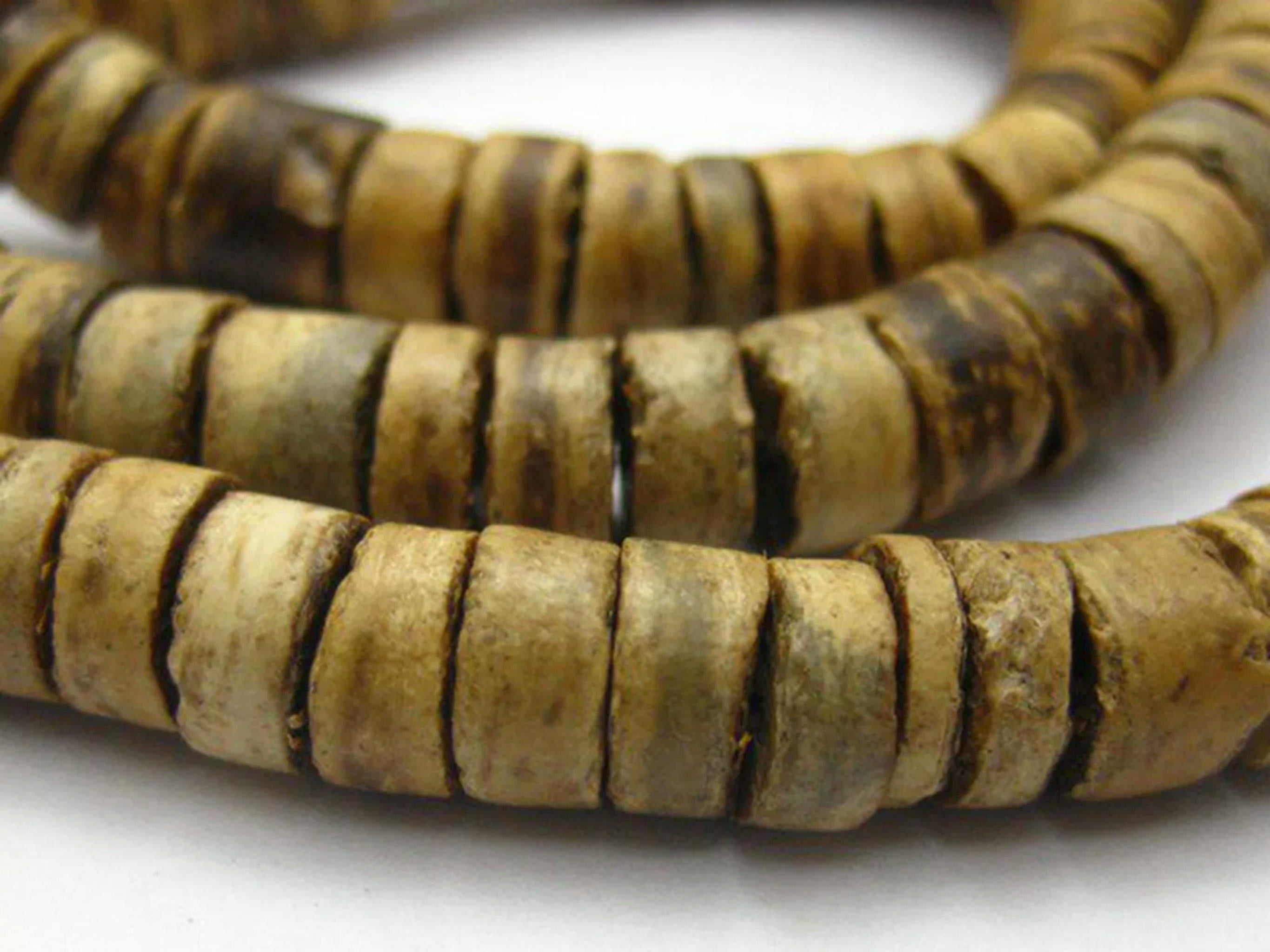 U8MO 6 Strands of 22" Natural Coconut Column Heishi Beads 8mm - Walmart.com