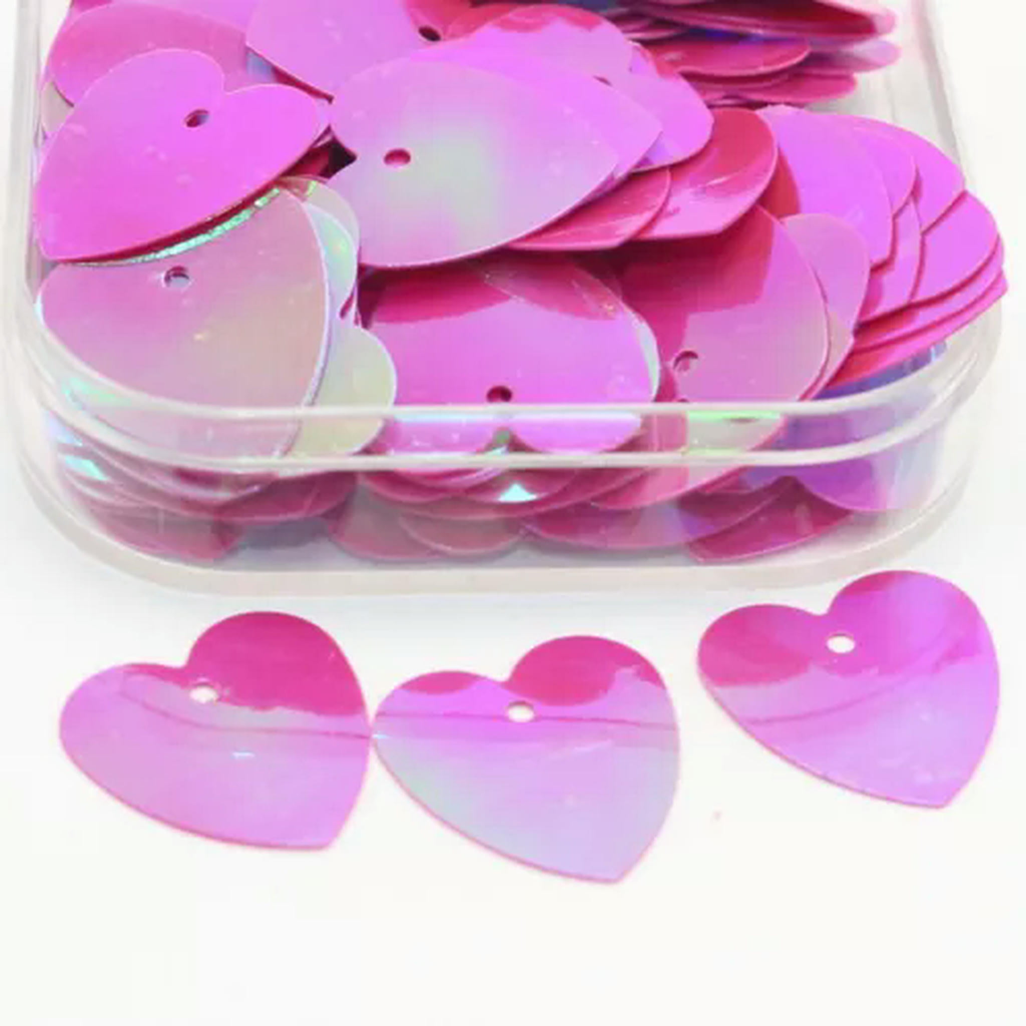 U8MO 600 Flat Heart loose sequins Paillettes 16mm Top Hole sewing ...