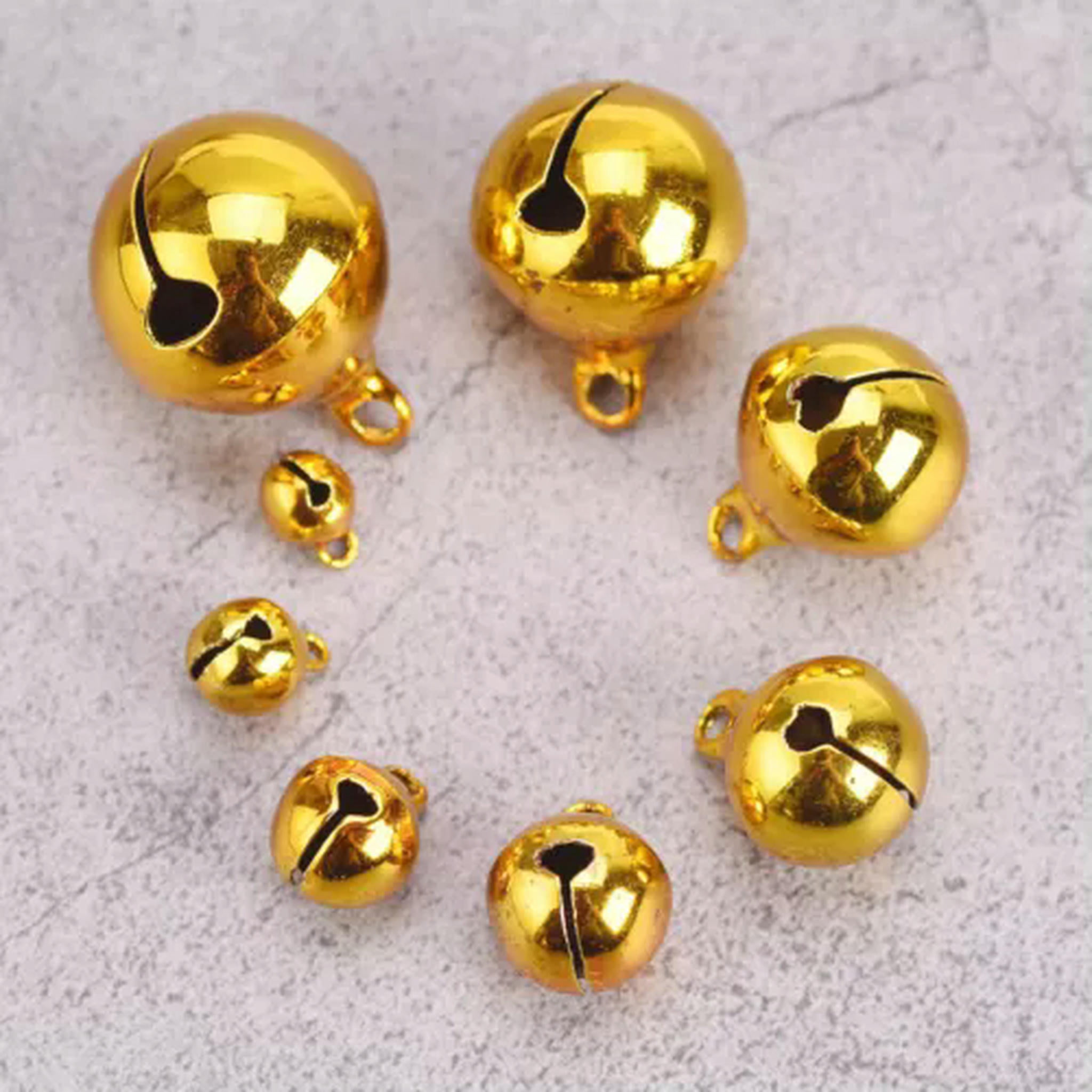 U8MO 6mm~20mm Brass Metal Colorful Jingle Tinkle Bells Pendants Beads ...
