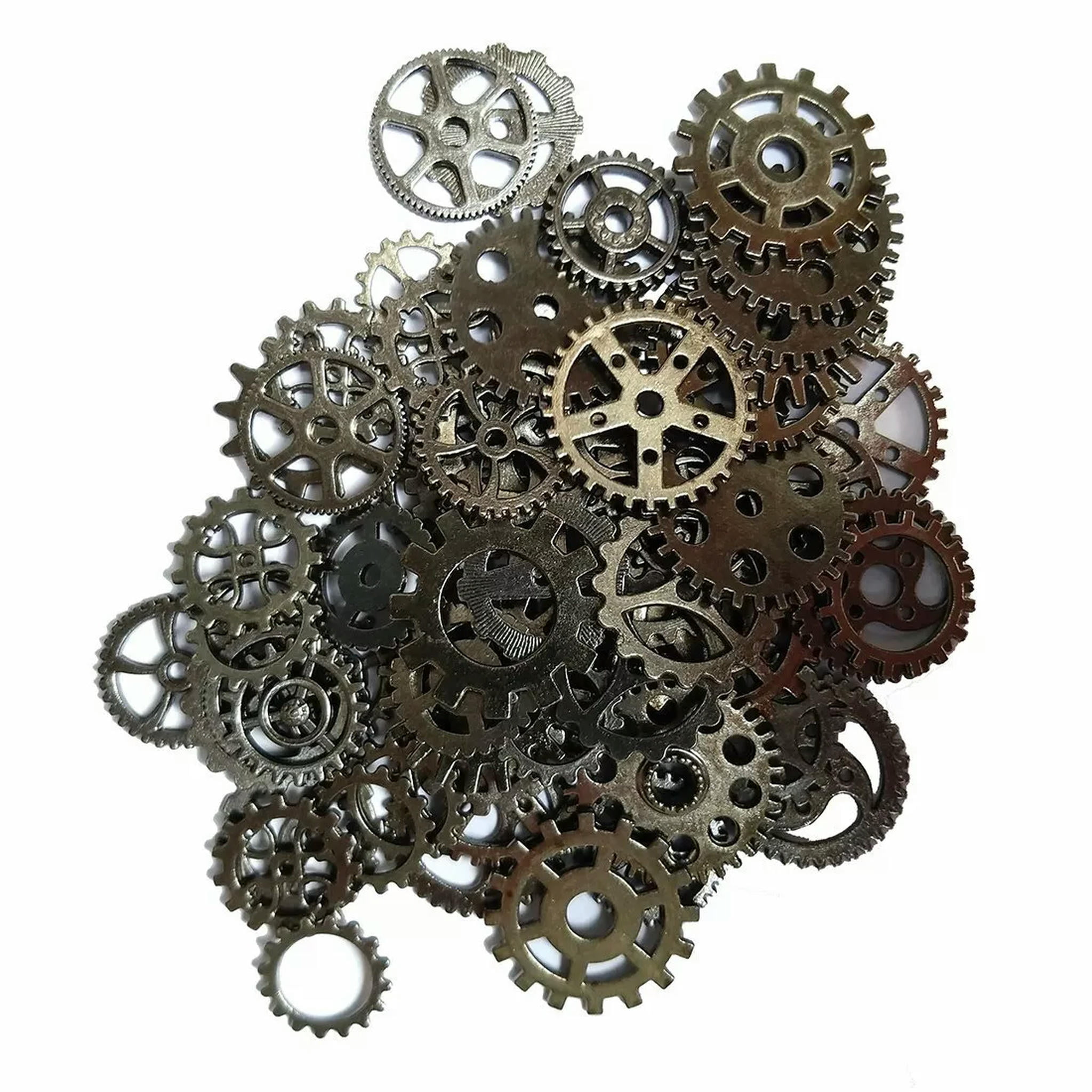 U8MO 70 Clock Gears Cogs Parts Black Gunmetal Metal Steampunk Supplies ...