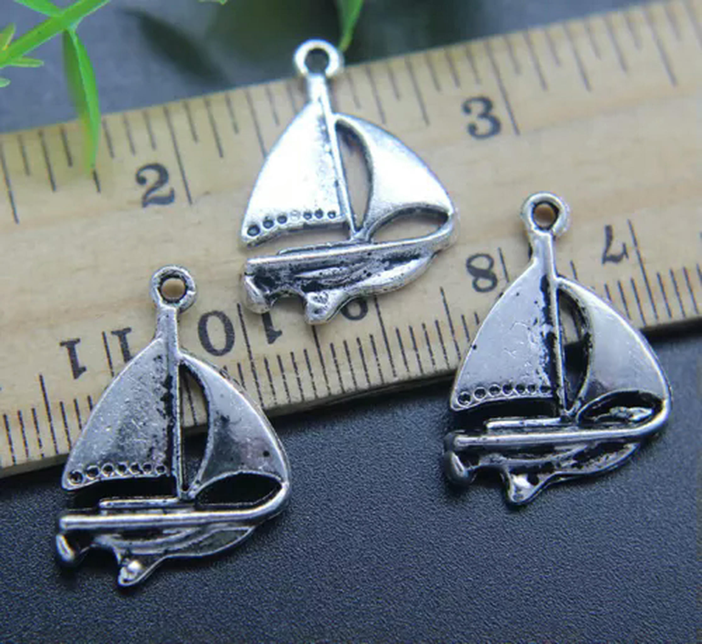 U8MO 8/20/50pc Retro Sailboat Alloy Charms Pendant Jewelry Making DIY ...