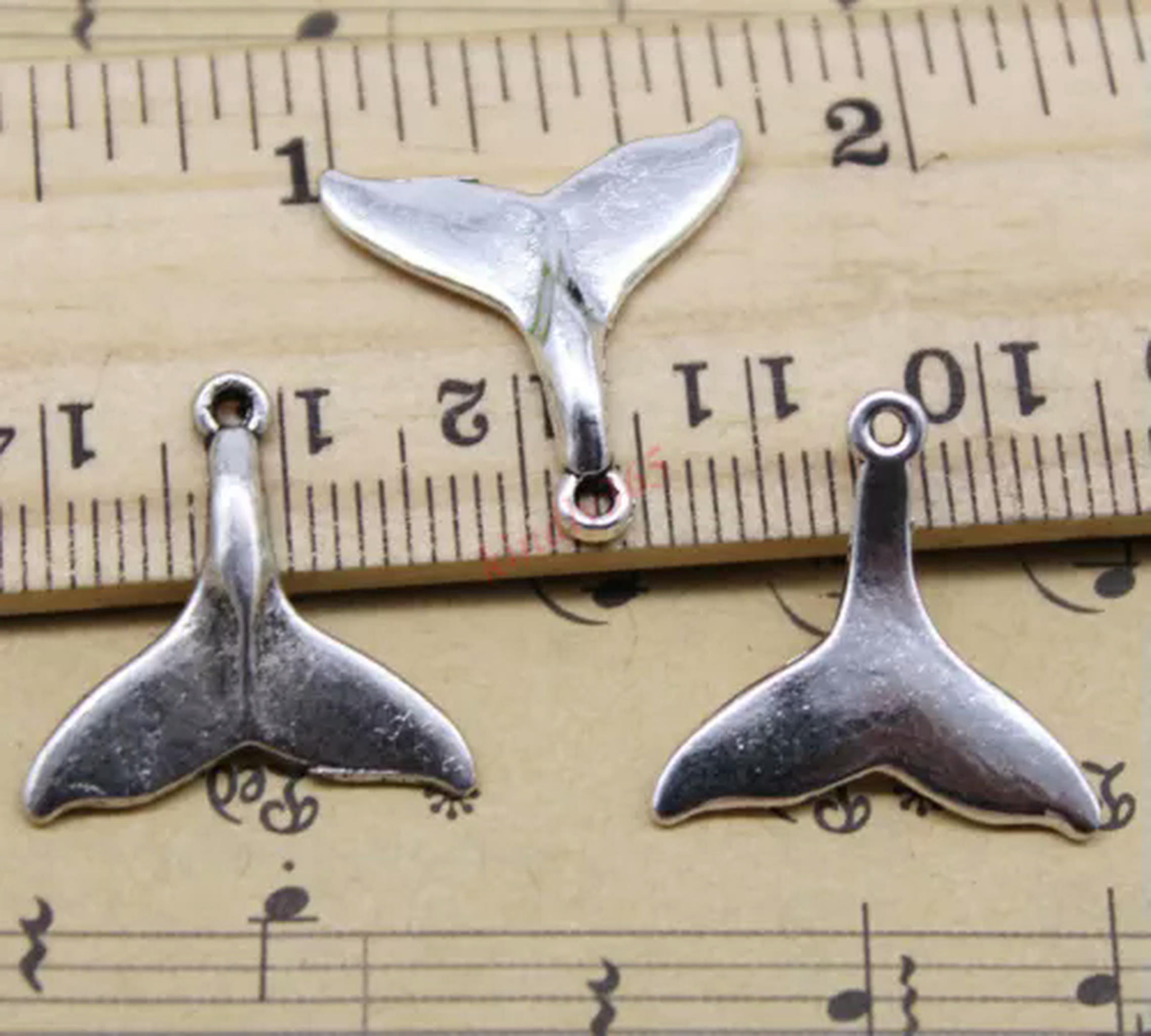 U8MO 8/20/60PC retro style whale's tail alloy charms pendants 18 x 19mm ...