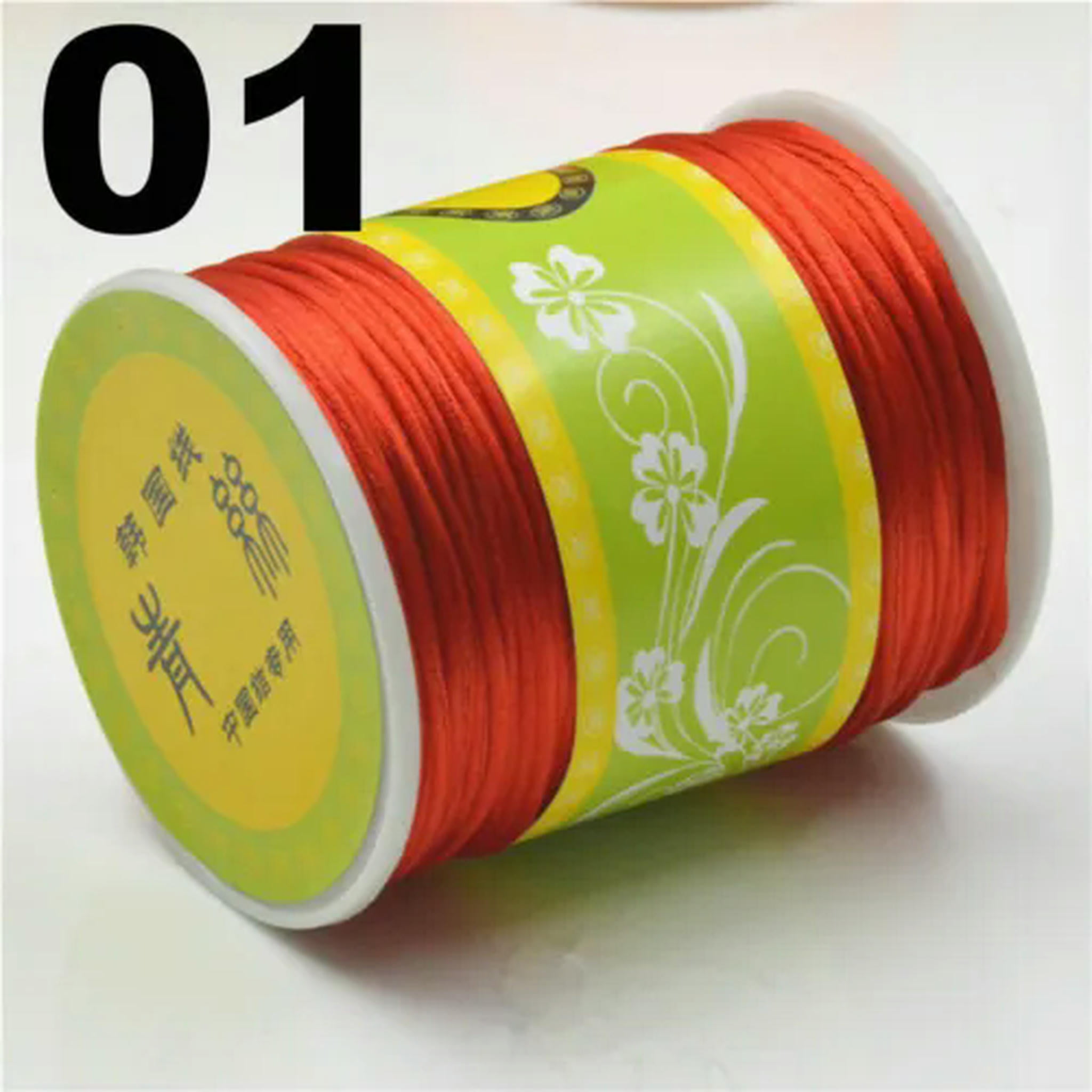 U8MO 80 Meter 1.5mm Braided Macrame Satin Silk Cord Chinese Knot Nylon ...