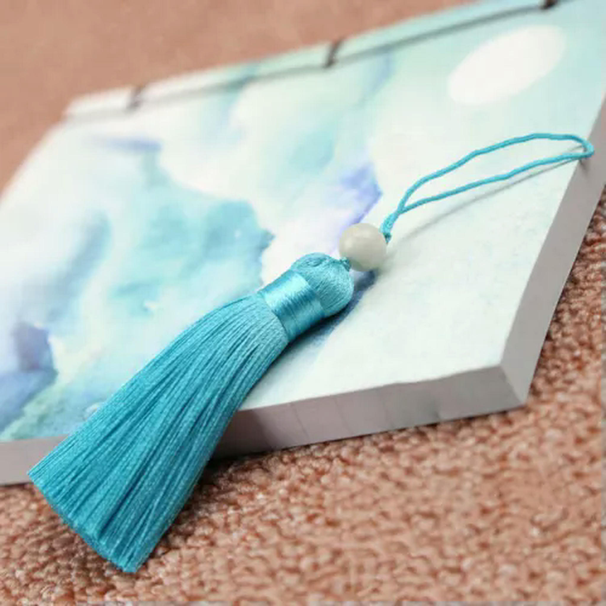 U8MO 8cm Jade Bead Tassel Trim Craft Jewelry Making DIY Pendant 24 ...