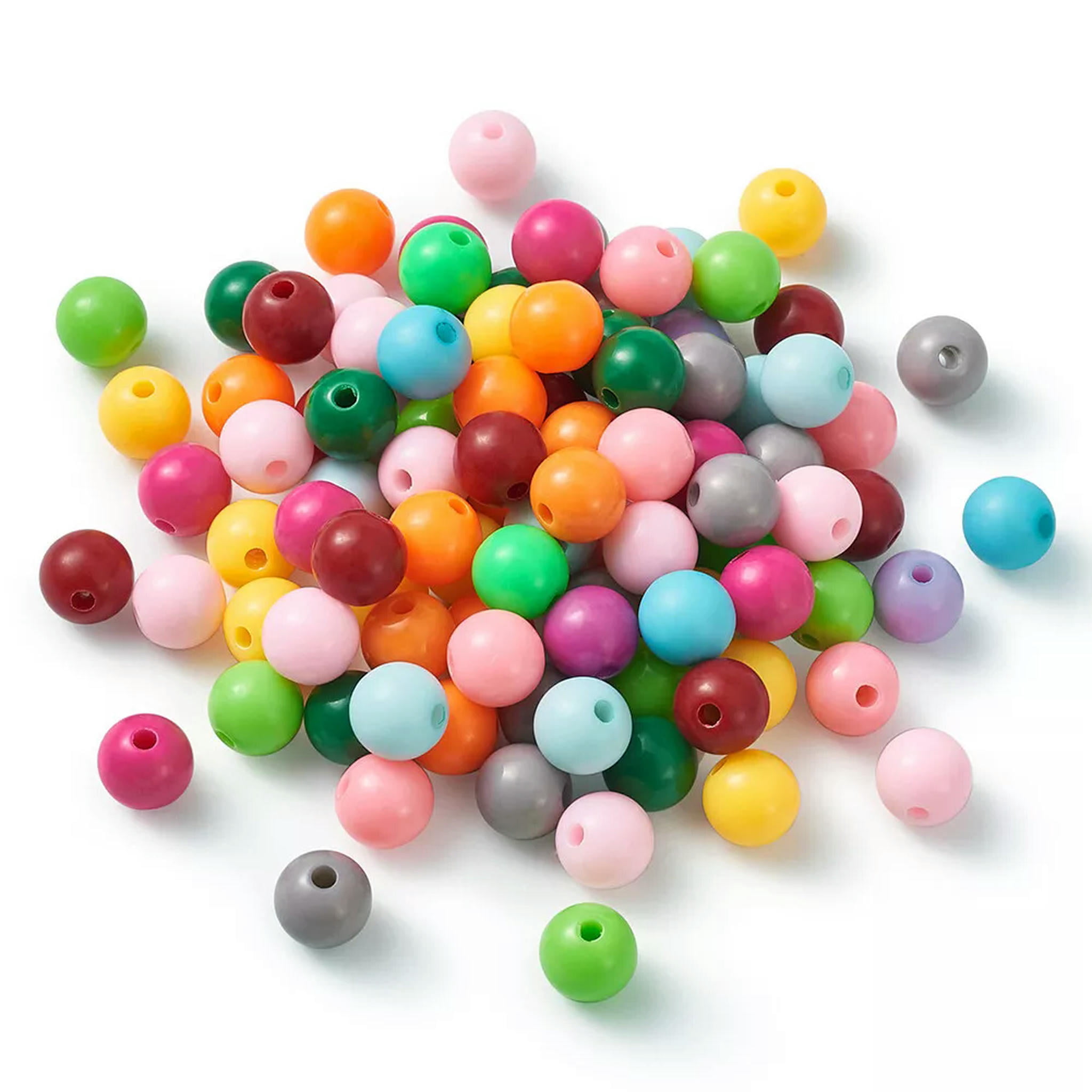 U8MO 900pcs/500g Colorful Opaque Acrylic Beads Round Chunky Ball ...