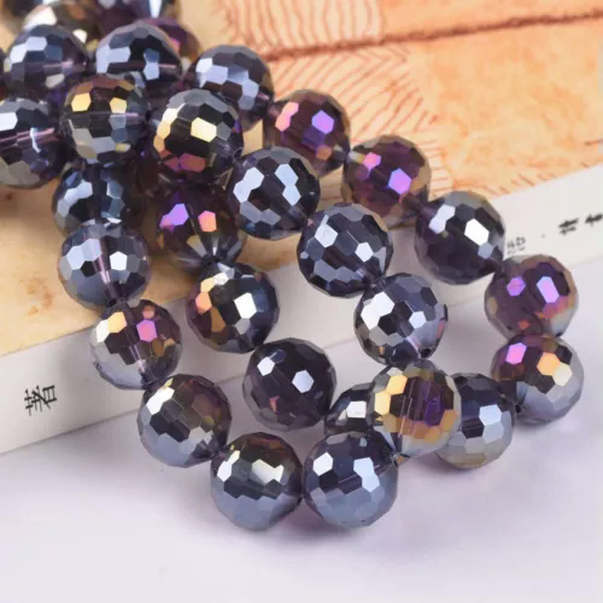U8MO AB Plated Round Disco Ball 6mm 8mm 10mm 12mm 96 Facets Crystal ...