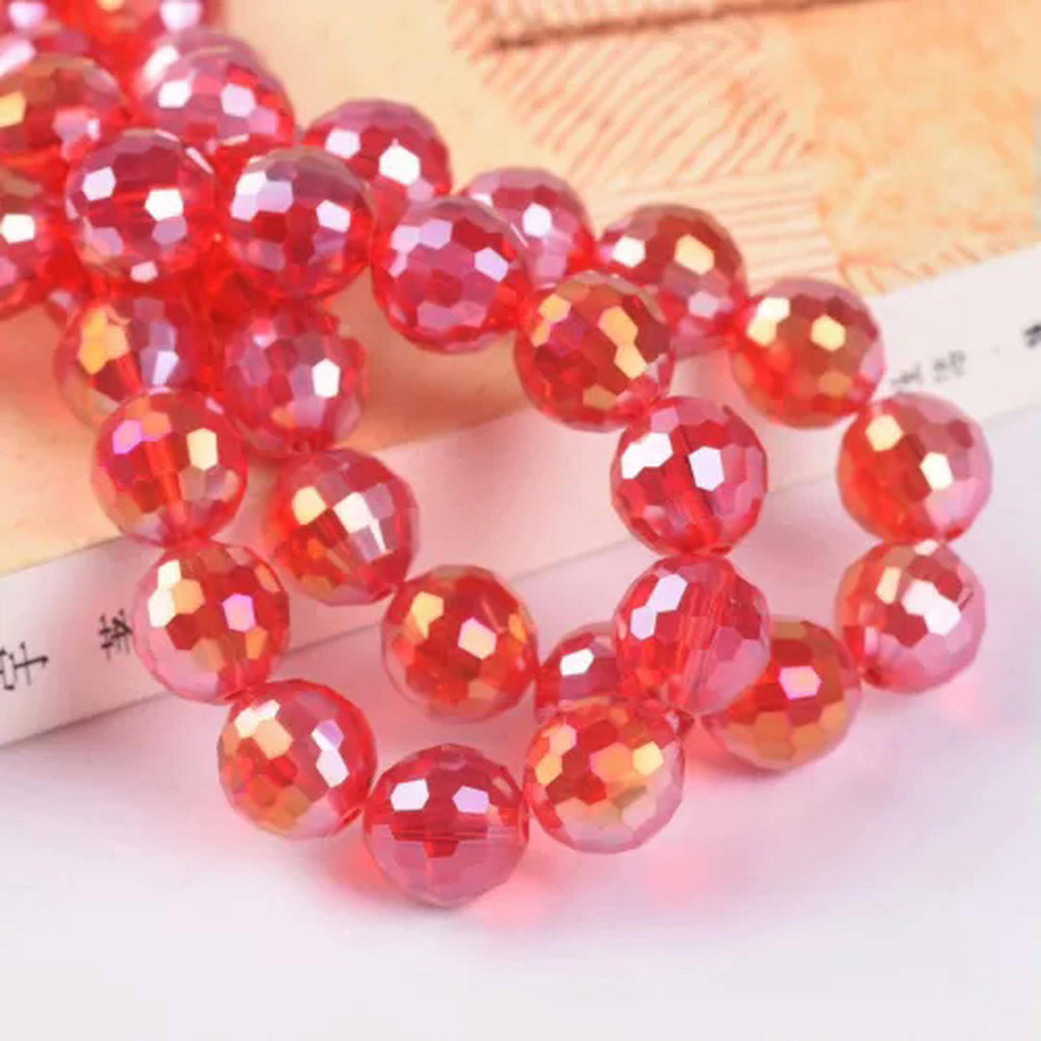 U8MO AB Plated Round Disco Ball 6mm 8mm 10mm 12mm 96 Facets Crystal ...
