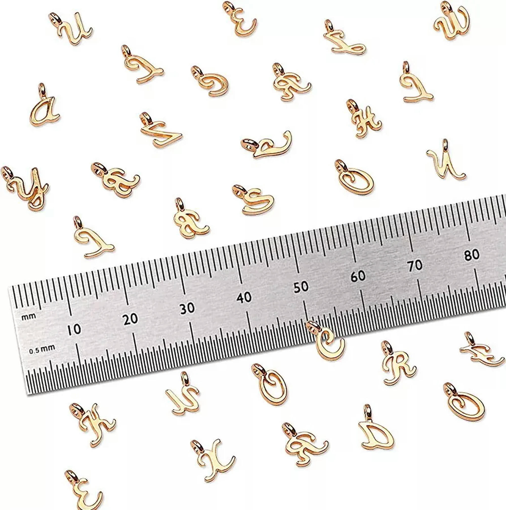 U8MO Alphabet Charms Letter Cursive Gold 1 Full Set A-Z Bulk Jewelry ...