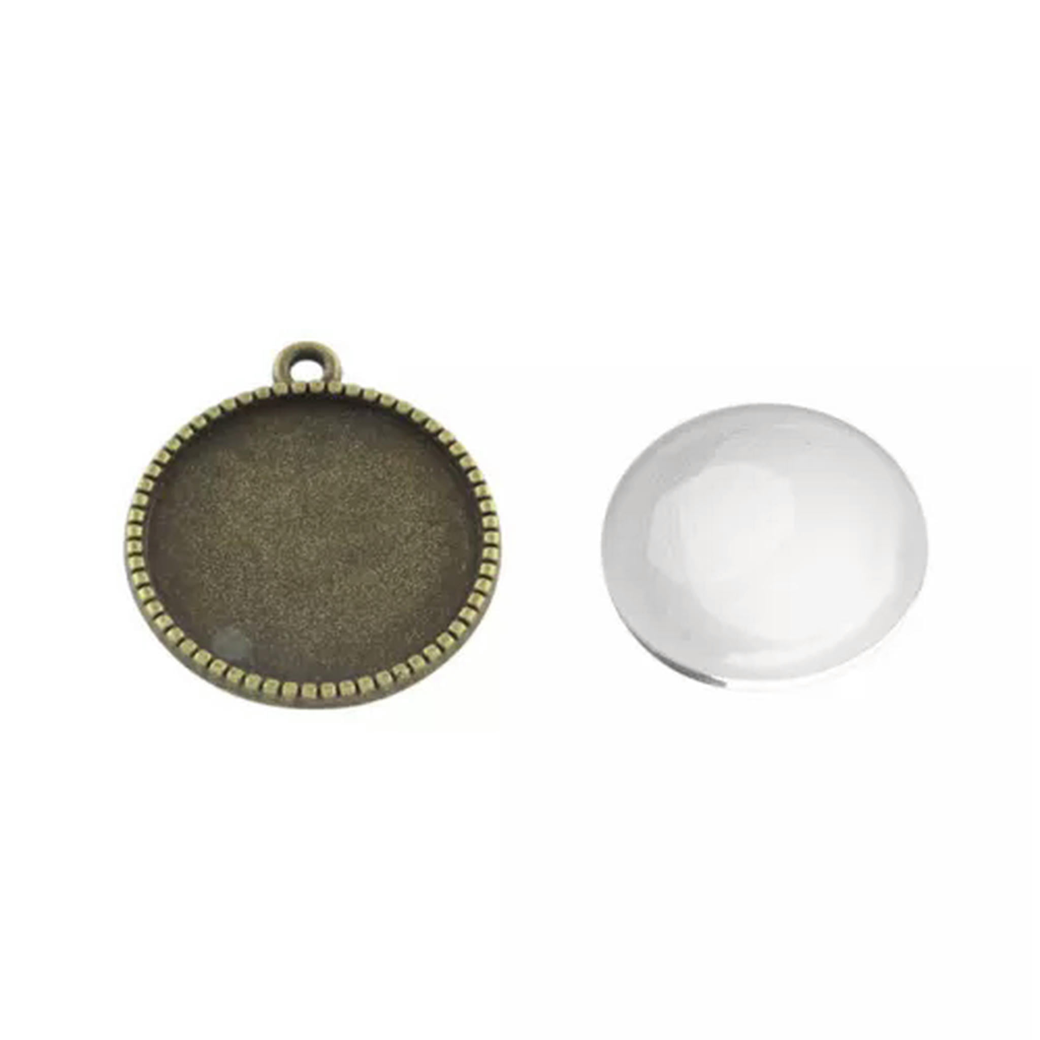 U8MO Antique Bronze Tibetan Alloy Pendant Setting Base Bezels & Round ...