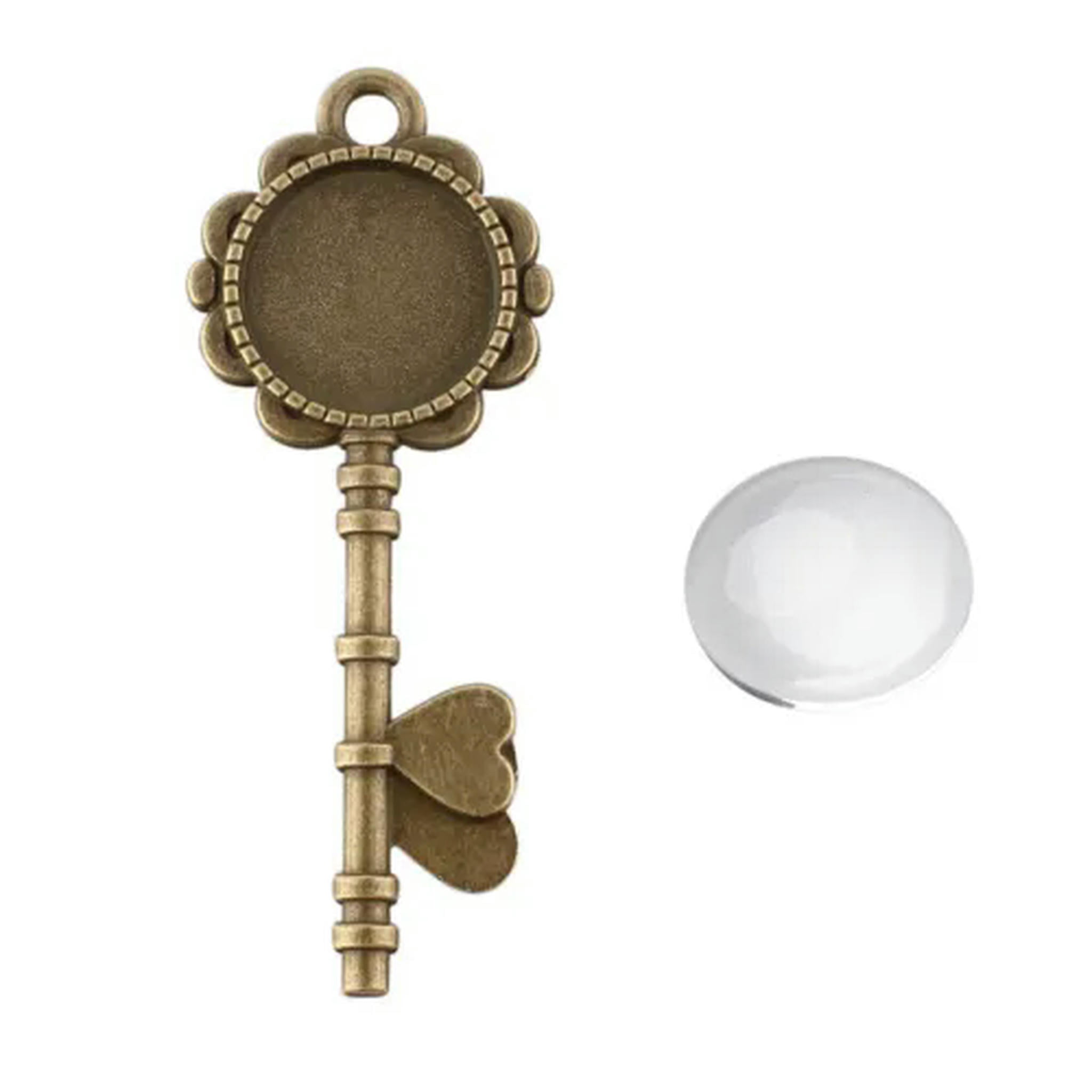 U8MO Antique Bronze Tibetan Alloy Pendant Setting Base Bezels & Round ...