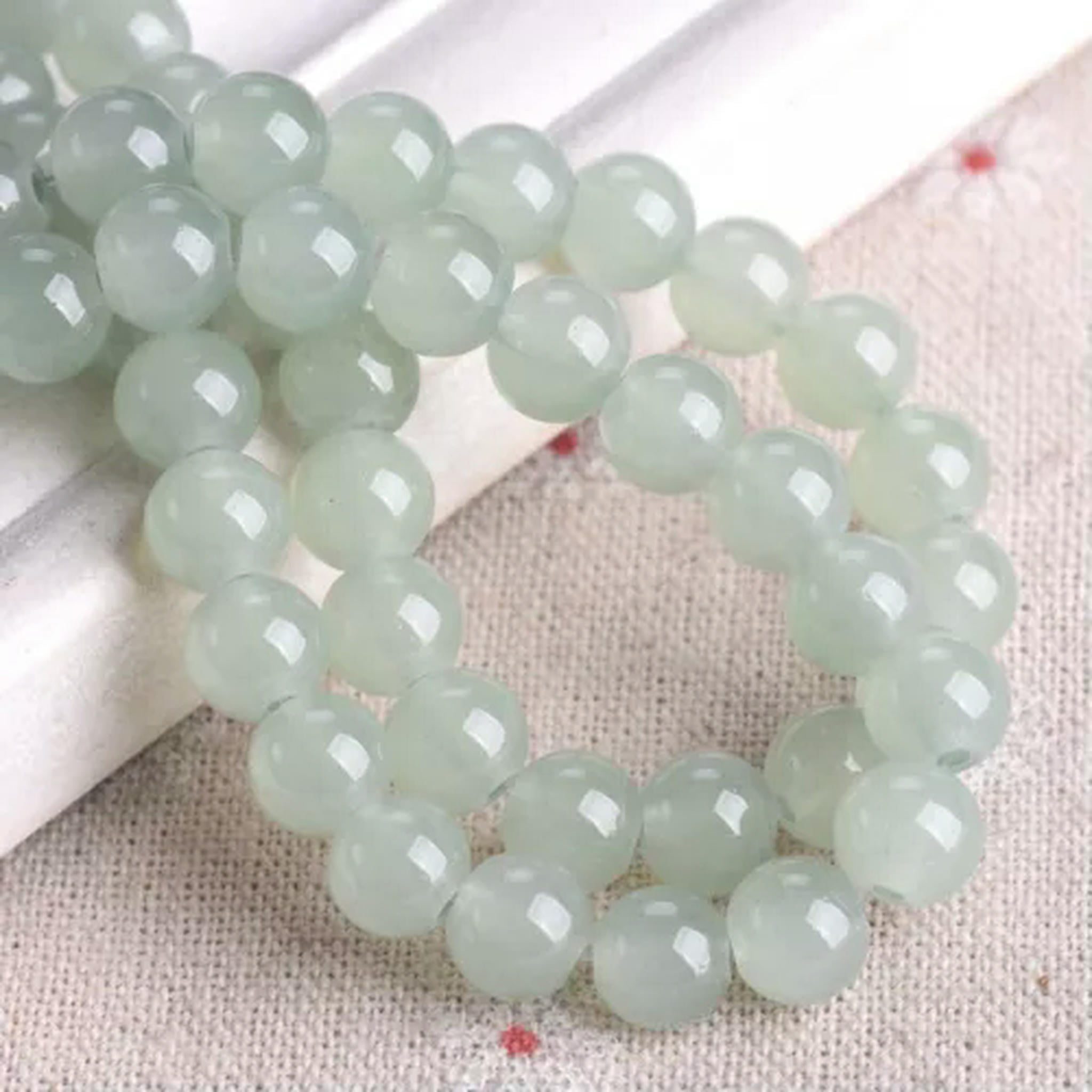 U8MO Artificial Jade Round 6mm 8mm 10mm Opaque Glass Loose Beads For ...