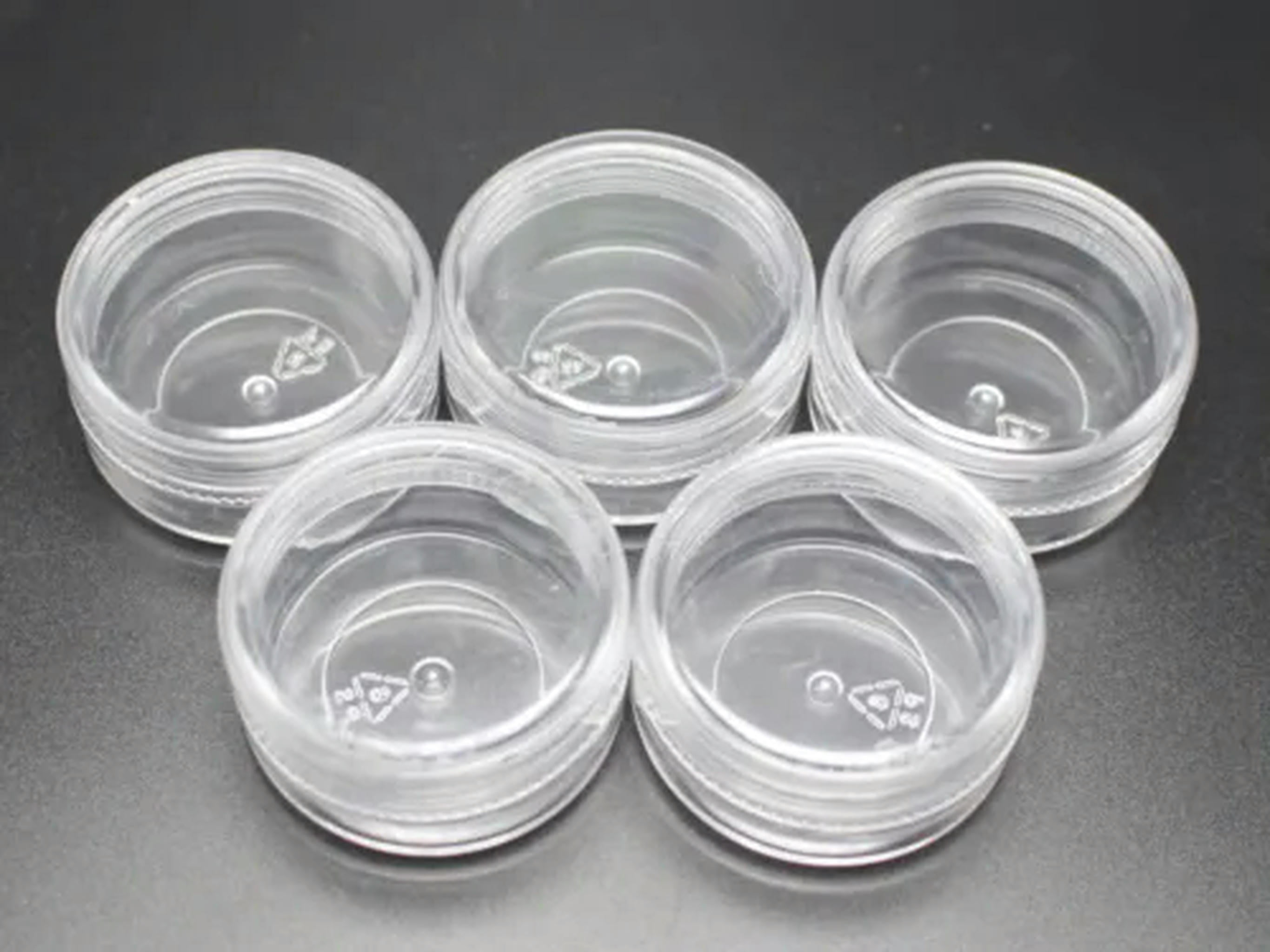 U8MO Clear Plastic Round Box Jars Jewelry Beads Storage Case Container ...