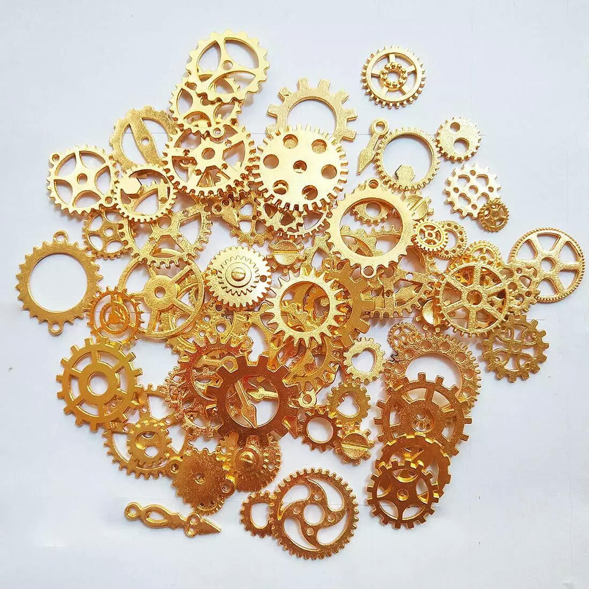 U8MO Clock Gears Cogs Parts Gold Metal Steampunk Supplies Assorted Lot ...