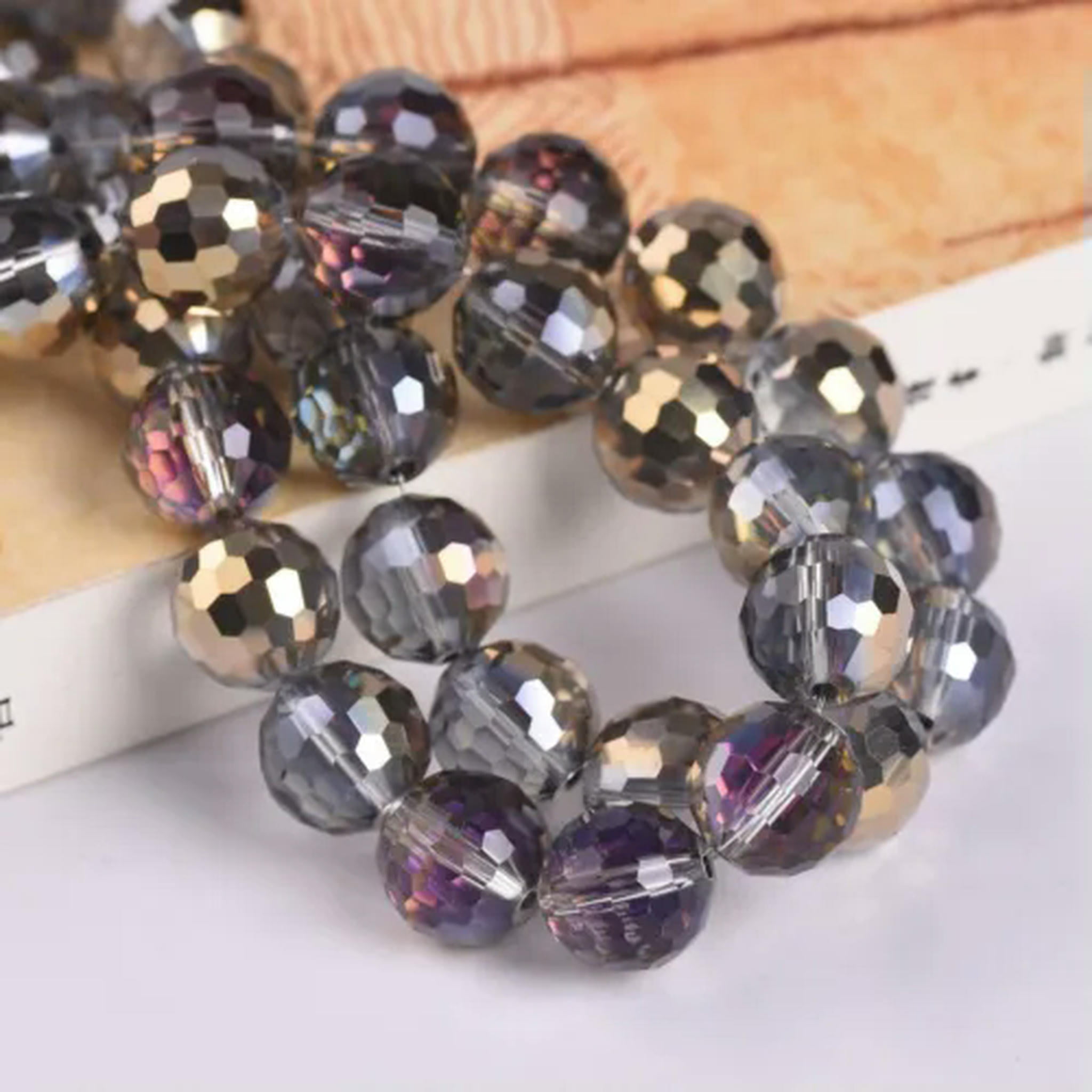 U8MO Colorful Plated Round Disco Ball 6mm 8mm 10mm 12mm 96 Facets ...