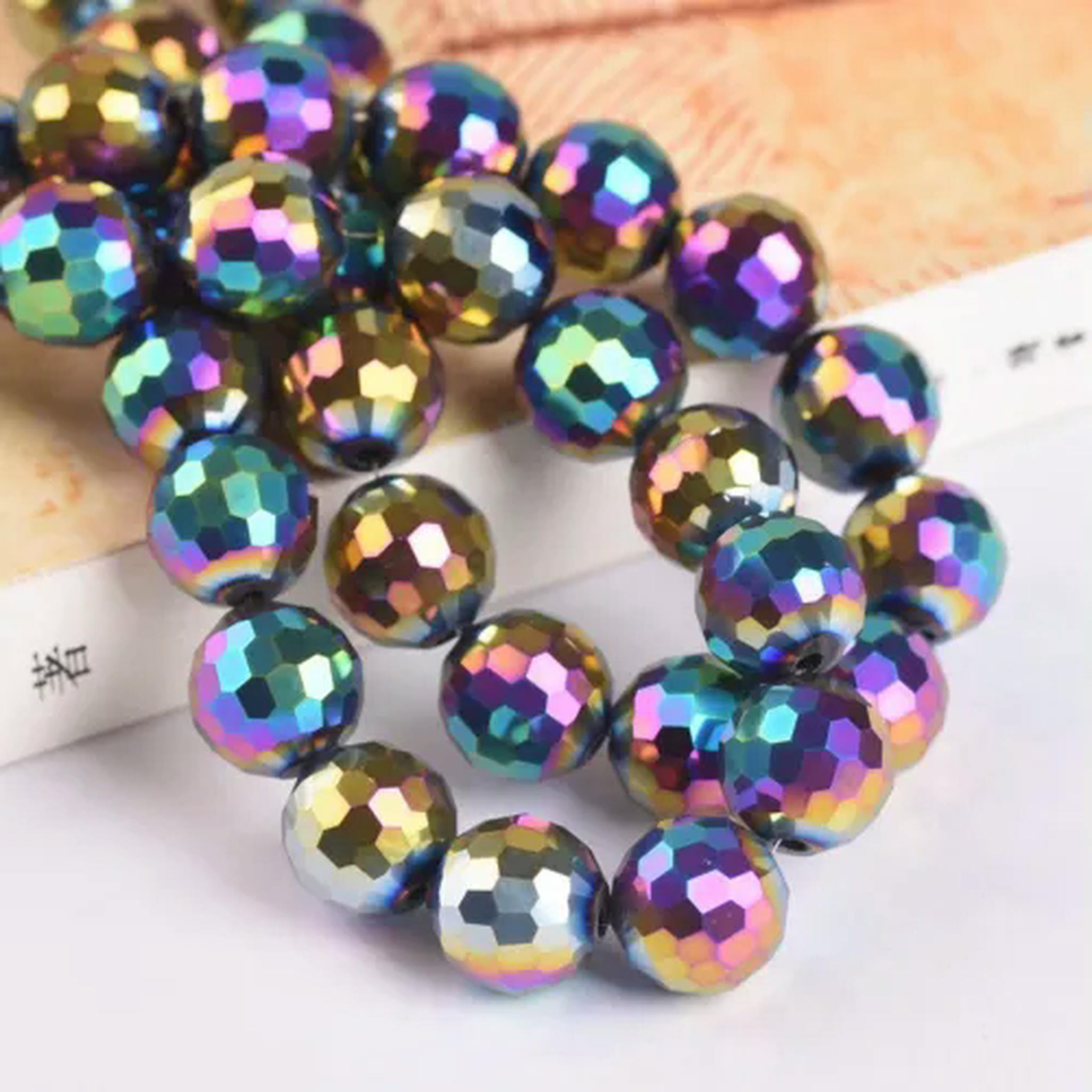 U8MO Colorful Plated Round Disco Ball 6mm 8mm 10mm 12mm 96 Facets ...