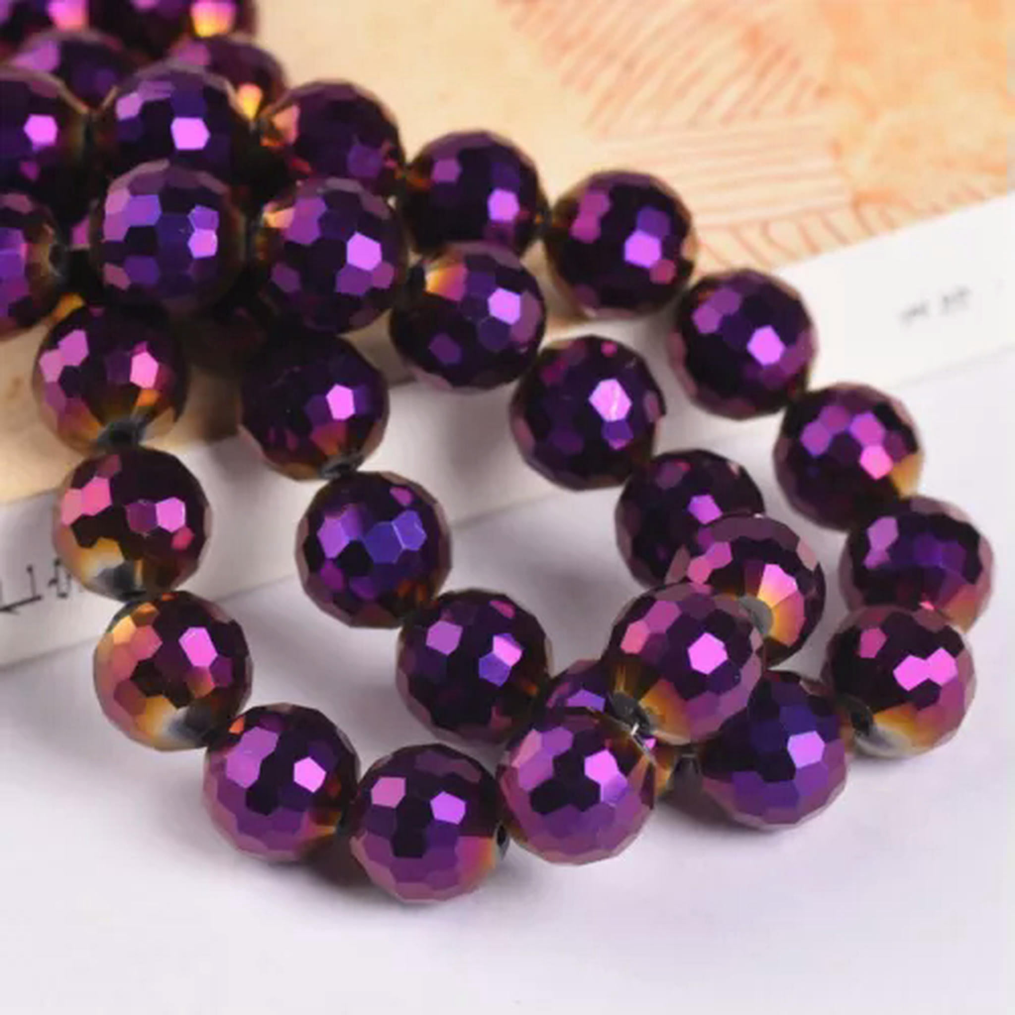 U8MO Colorful Plated Round Disco Ball 6mm 8mm 10mm 12mm 96 Facets ...