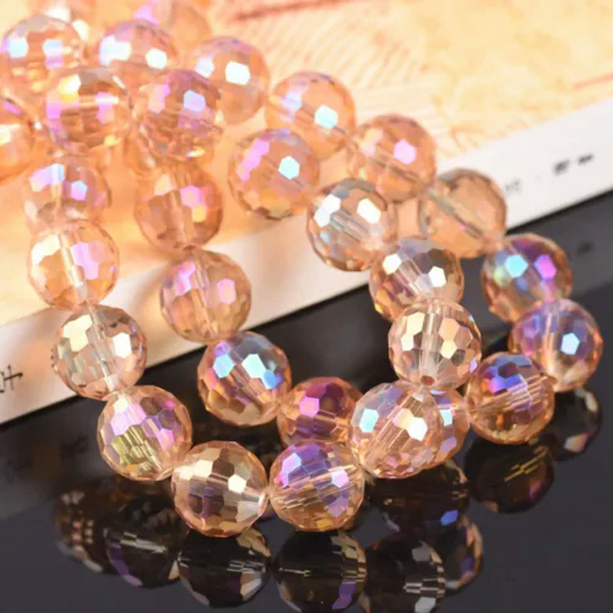U8MO Colorful Plated Round Disco Ball 6mm 8mm 10mm 12mm 96 Facets ...