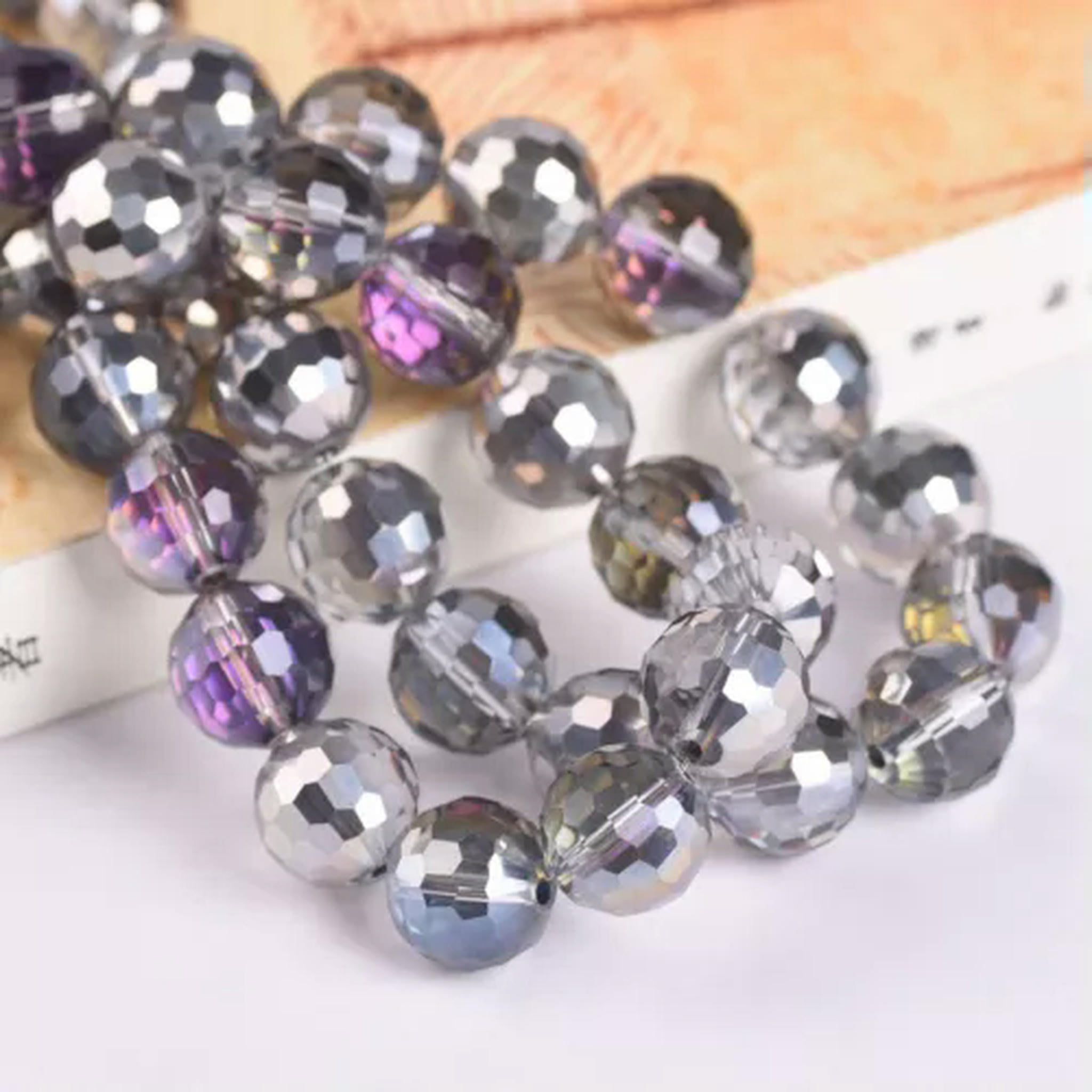 U8MO Colorful Plated Round Disco Ball 6mm 8mm 10mm 12mm 96 Facets ...