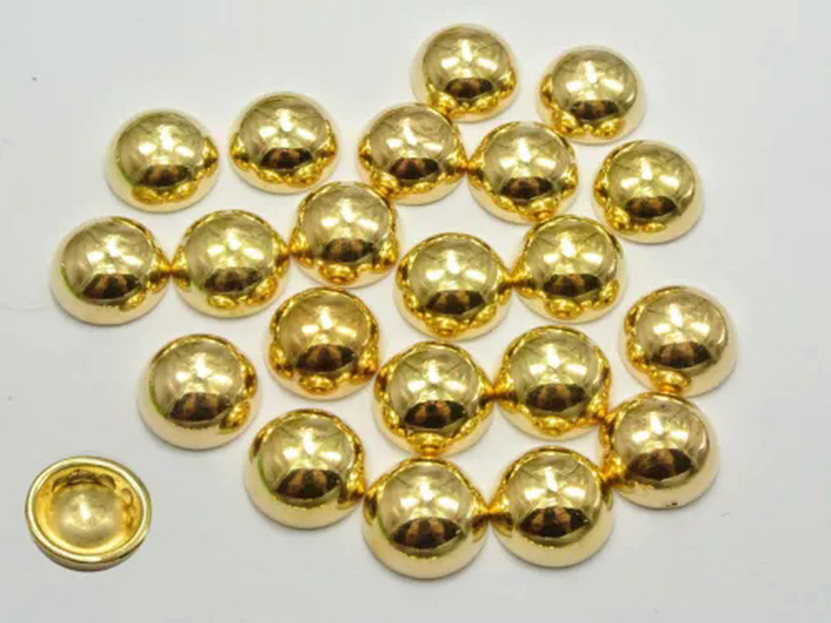 U8MO Craft DIY Gold Tone Metallic Acrylic Round Dome Studs Phone Case ...