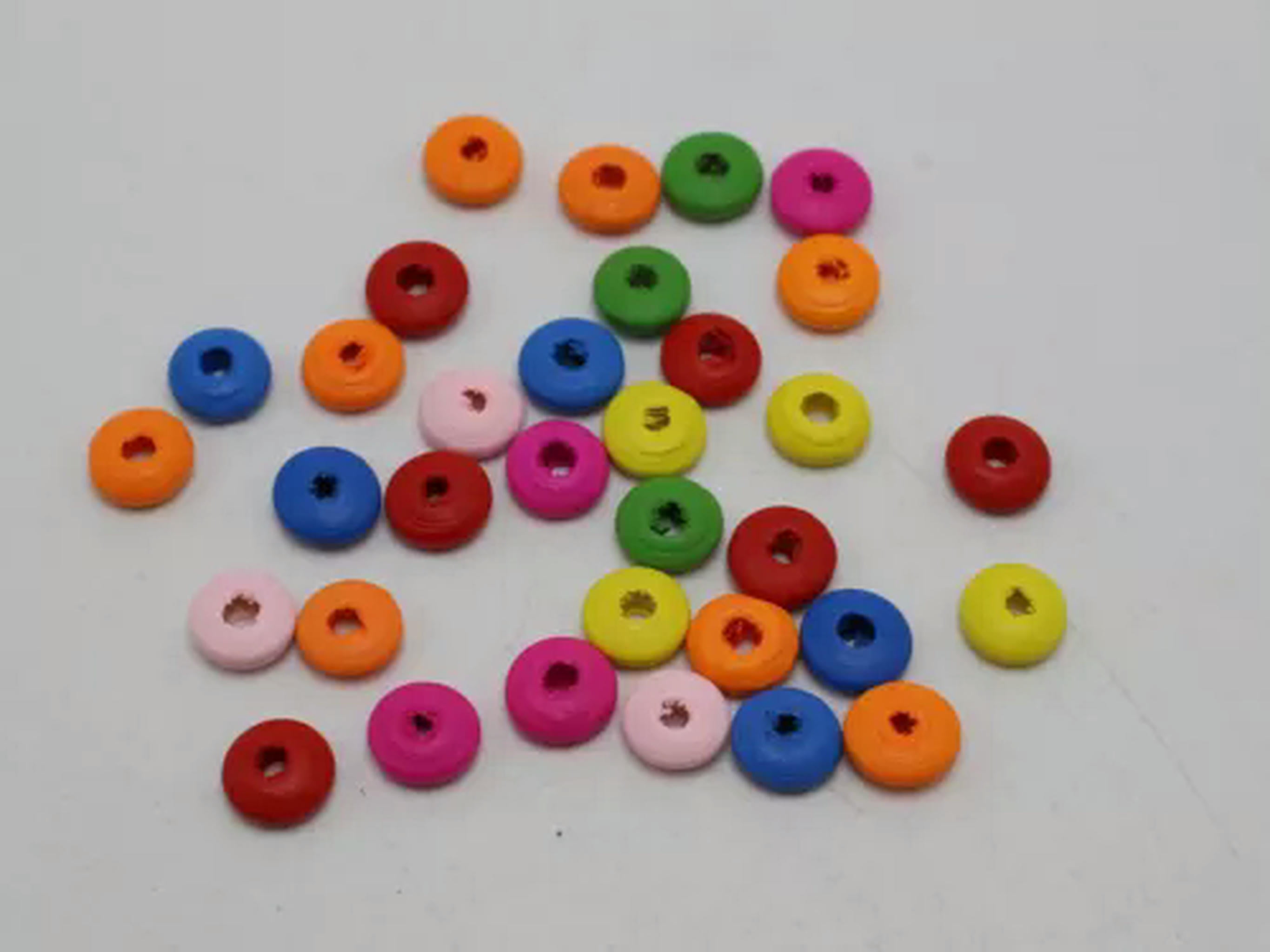 U8MO Craft DIY Mixed Bright Candy Colour Wood Beads Spacer Various ...