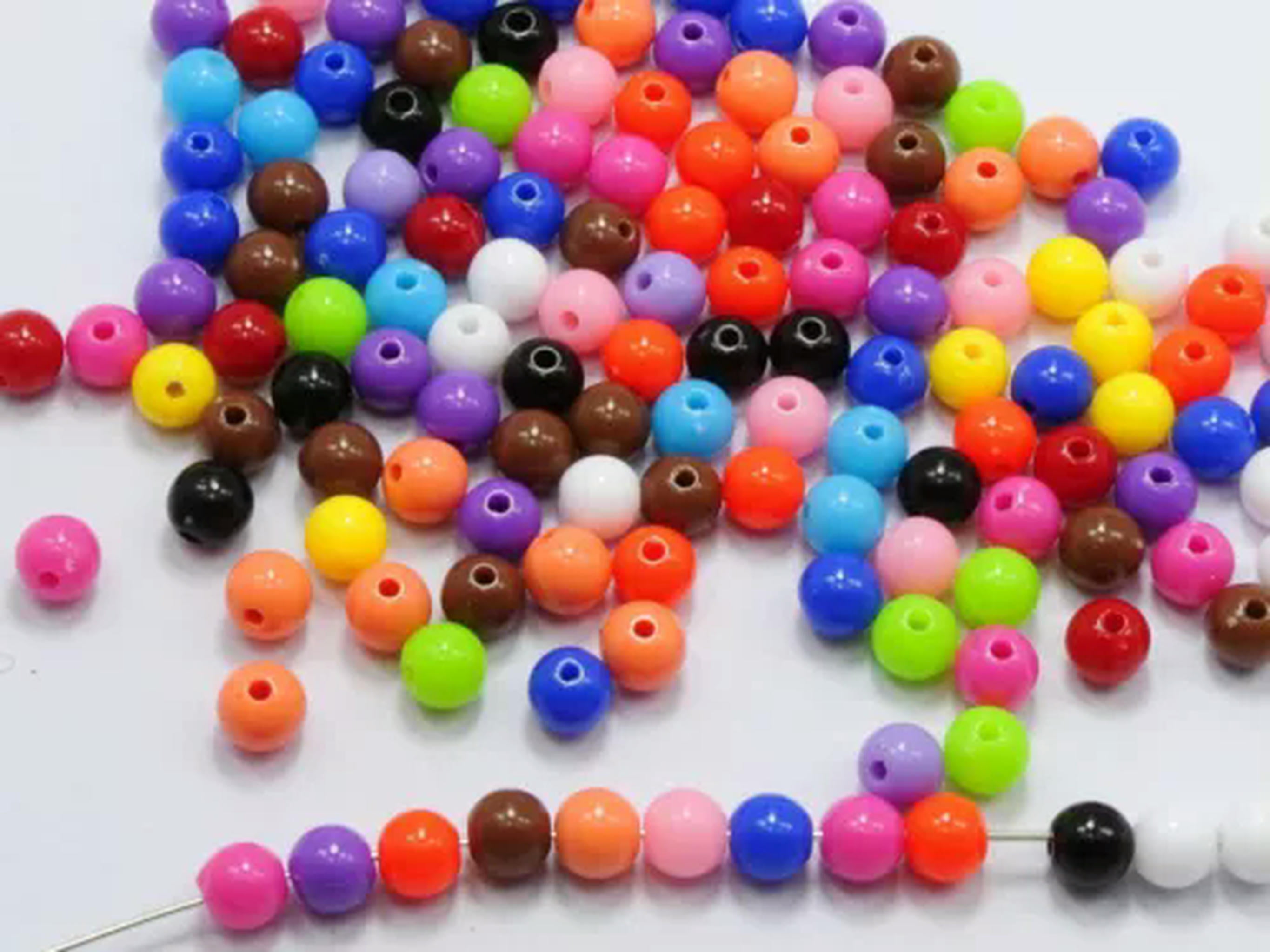 U8MO Craft DIY Mixed Bubblegum Gumball Color Acrylic Round Beads Smooth ...