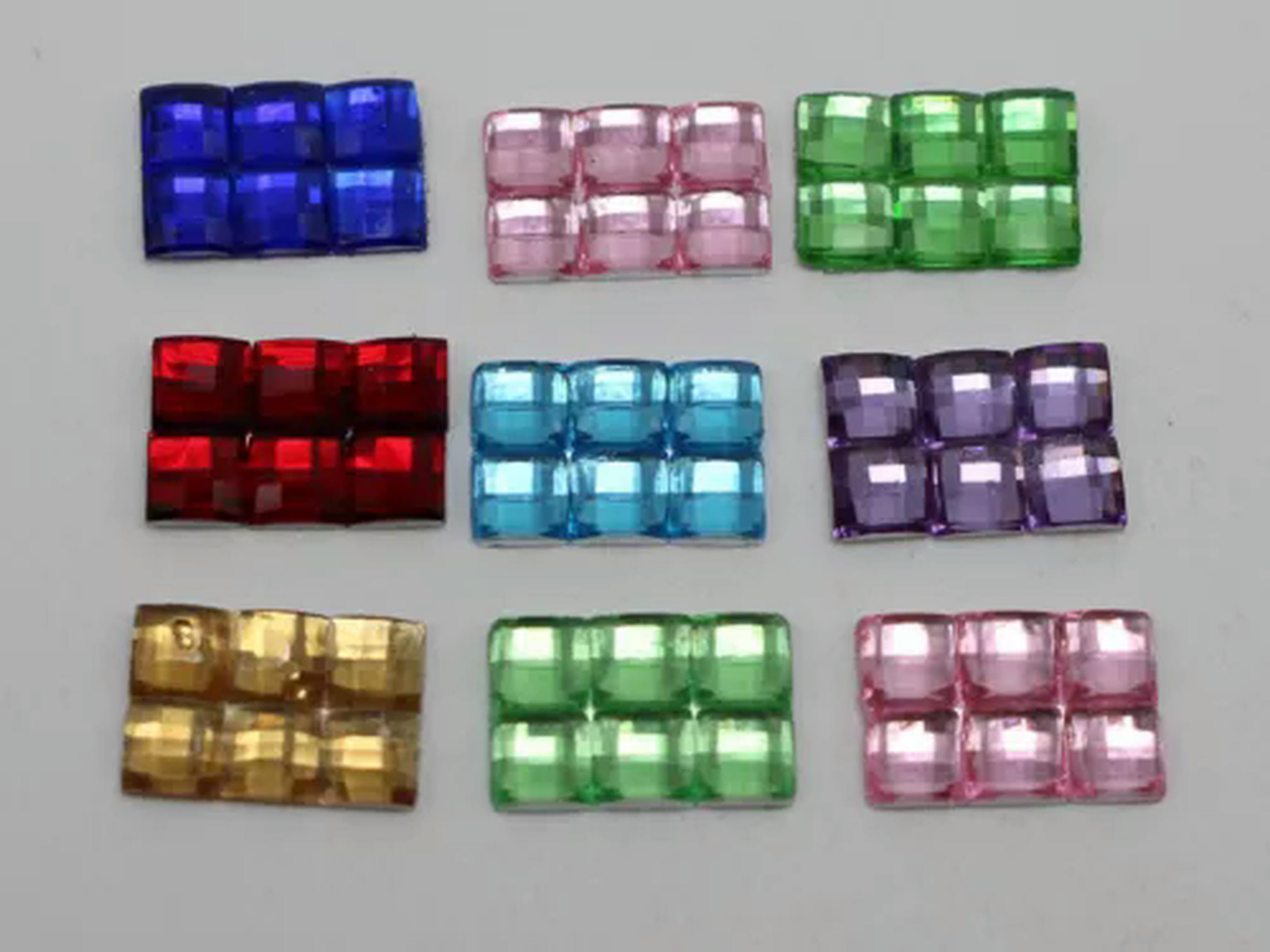 U8MO 200 Mosaics 4mm Square Flatback Rectangle Rhinestone Gems 12X8mm ...