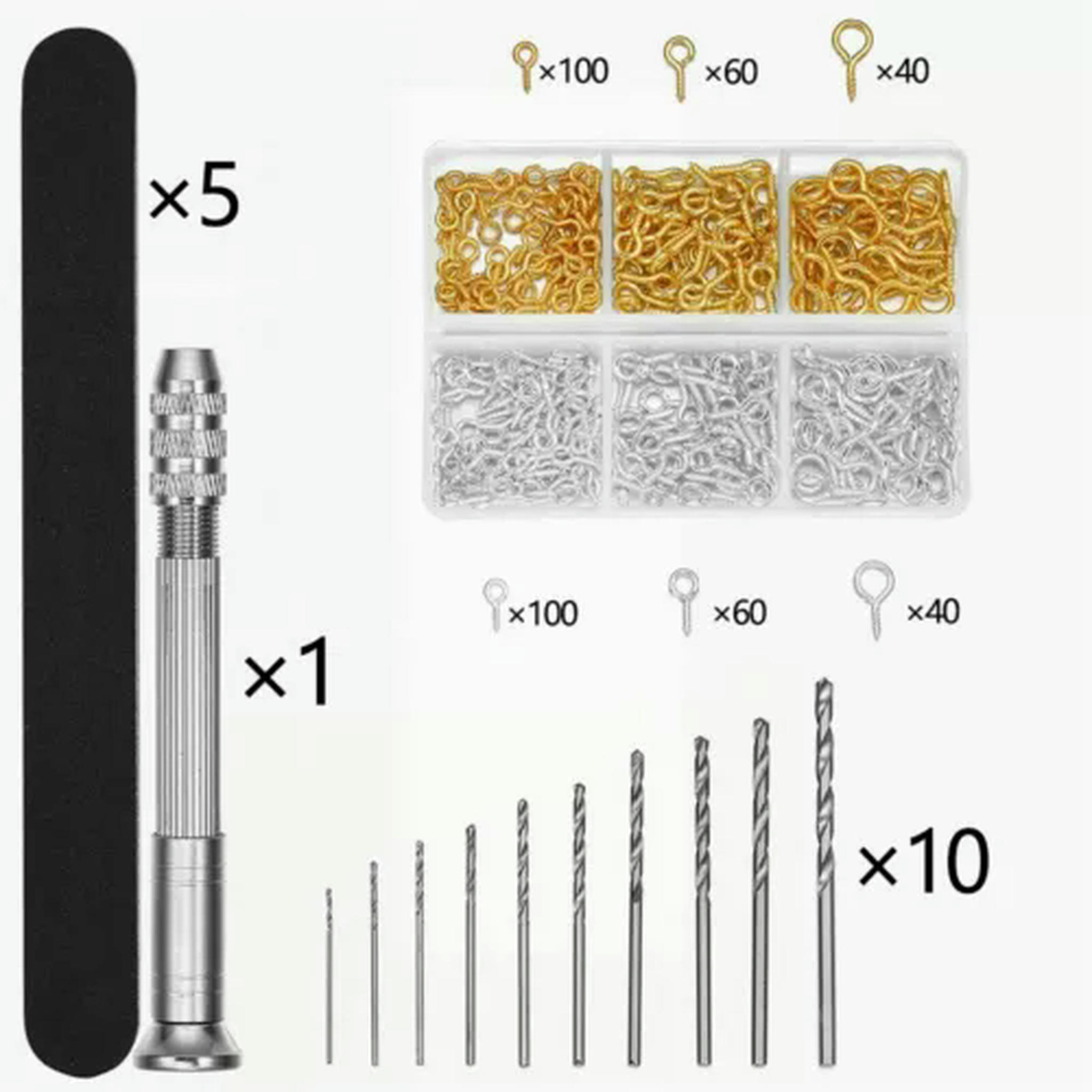 U8MO Drill Set Resin Micro Hand Drill Bits Tools with Drills Bits Screw ...