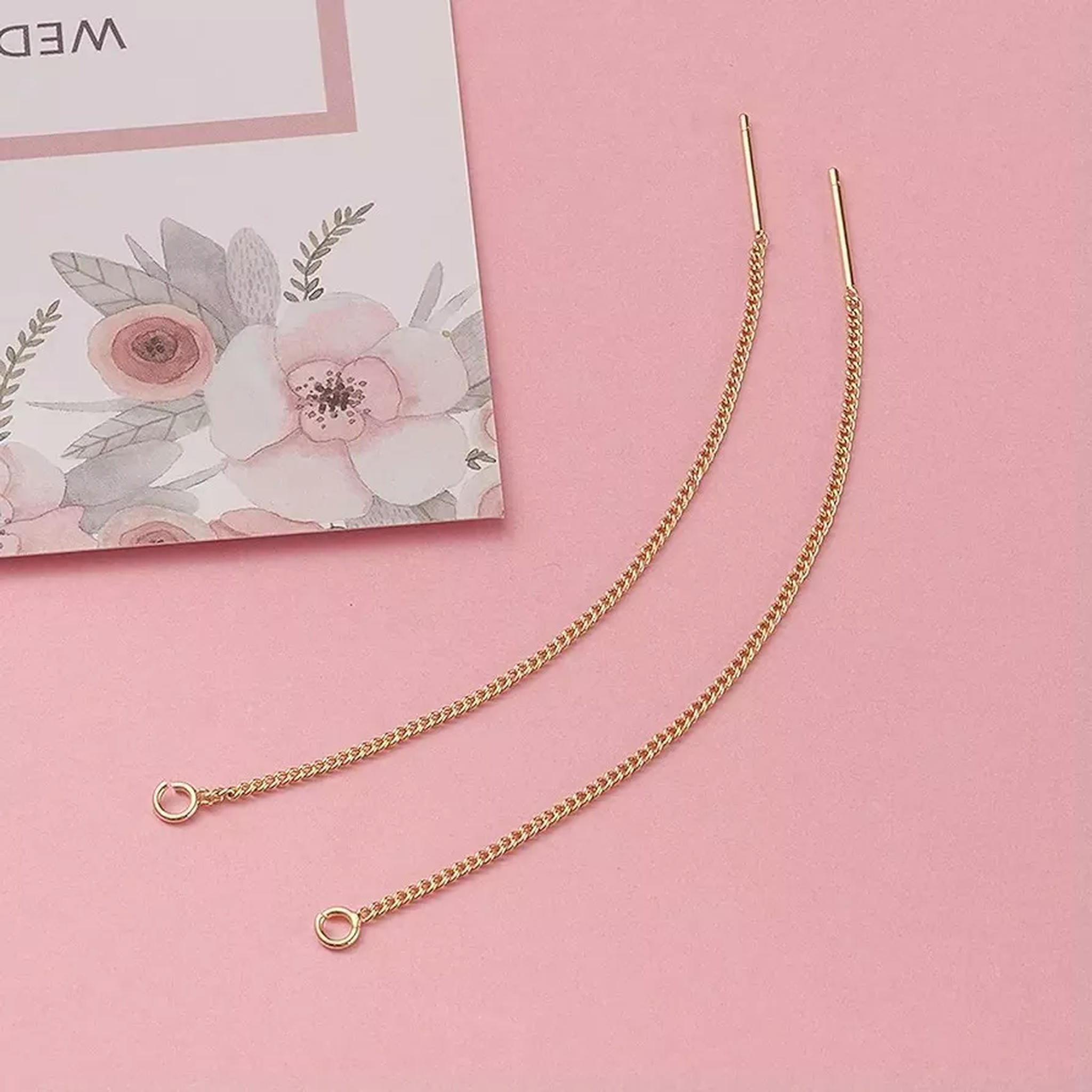 U8MO Ear Threads Earwires 18k Gold Plated Wires Earring Findings Wires ...