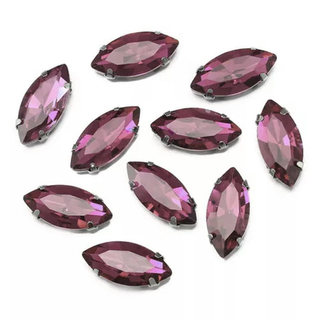 U8MO Eye Rugby Shape Sew on Gold Flatback Crystal Glass Rhinestones ...